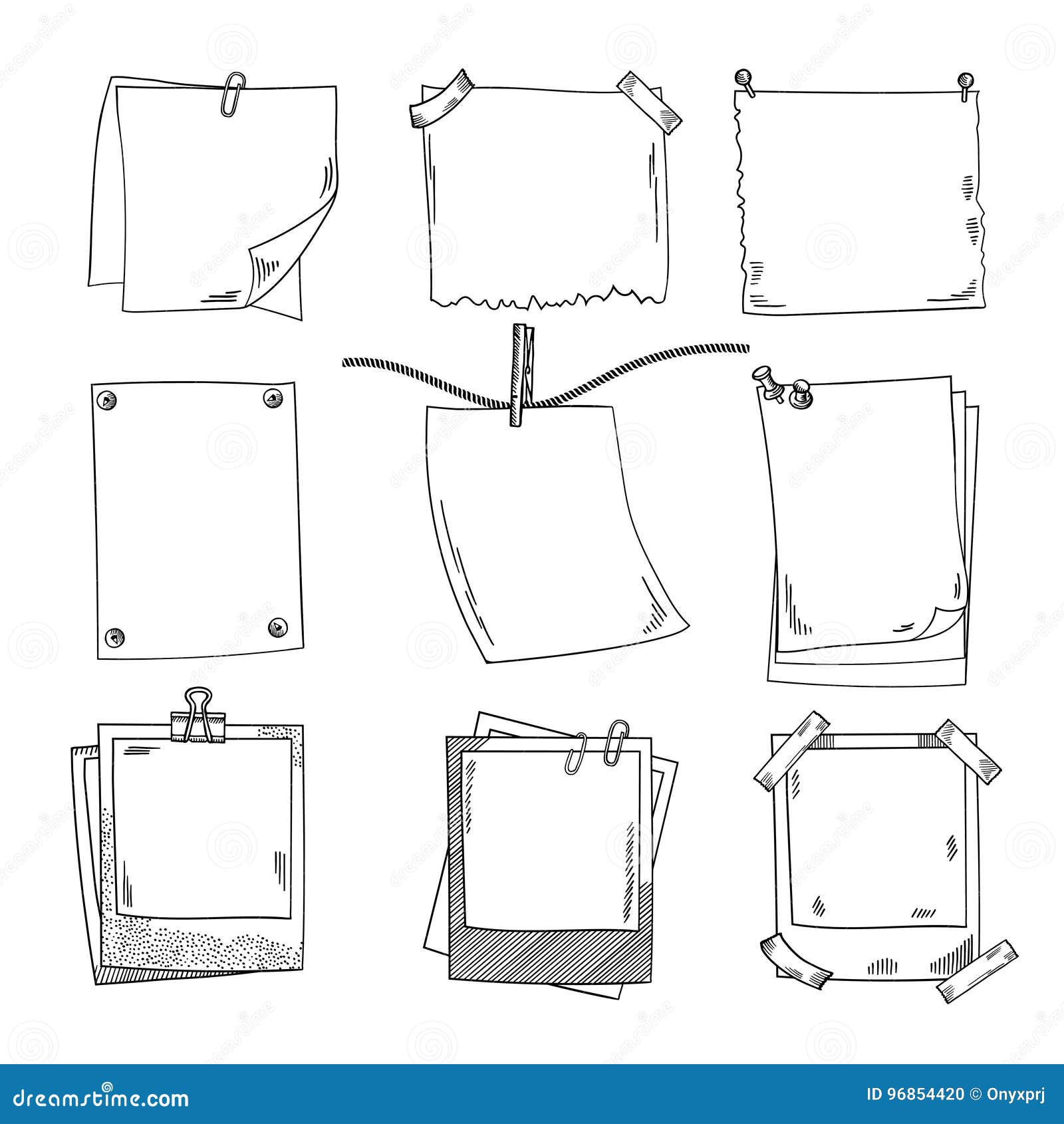 Doodle Frames. Square Hand Draw Borders, Pencil Circle Line, Round ...