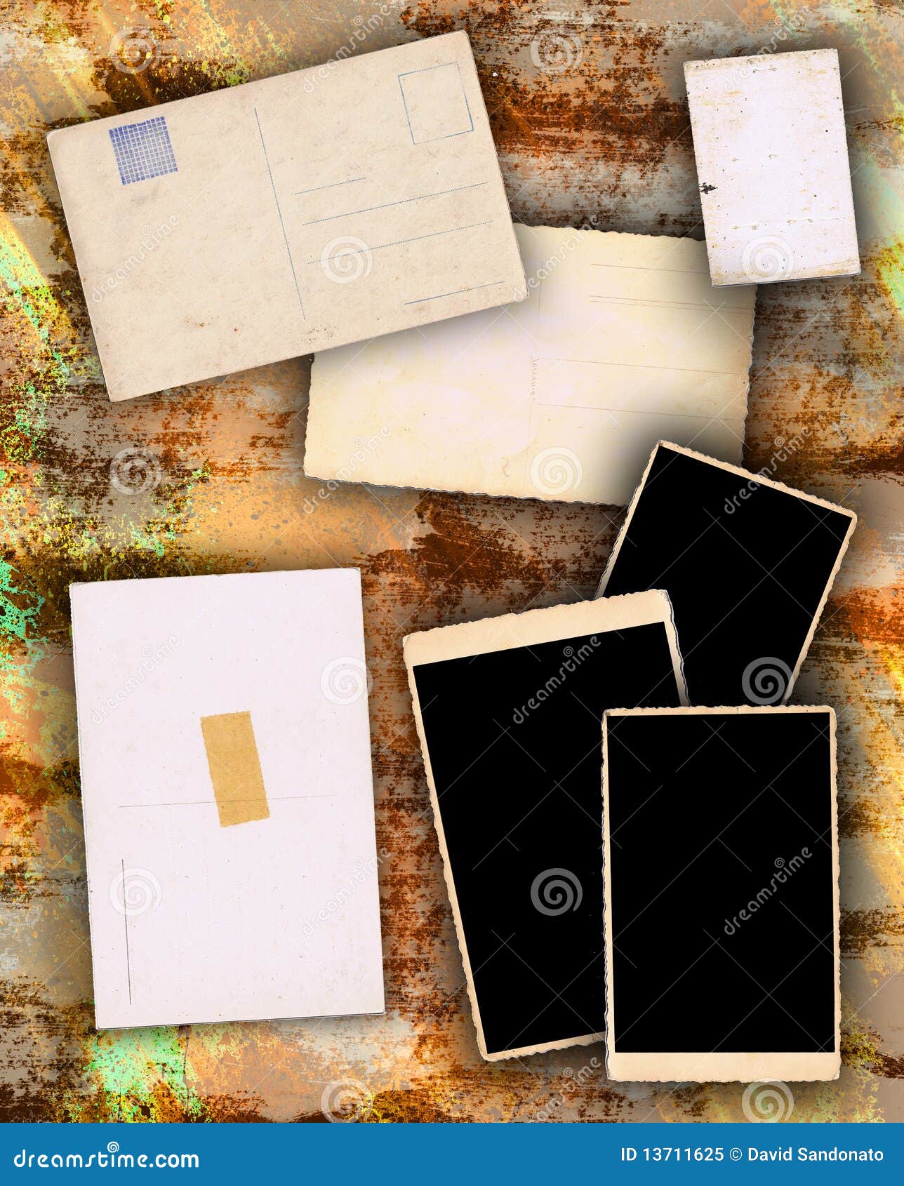 Photo Frames on Dirty Colorful Background Stock Illustration ...