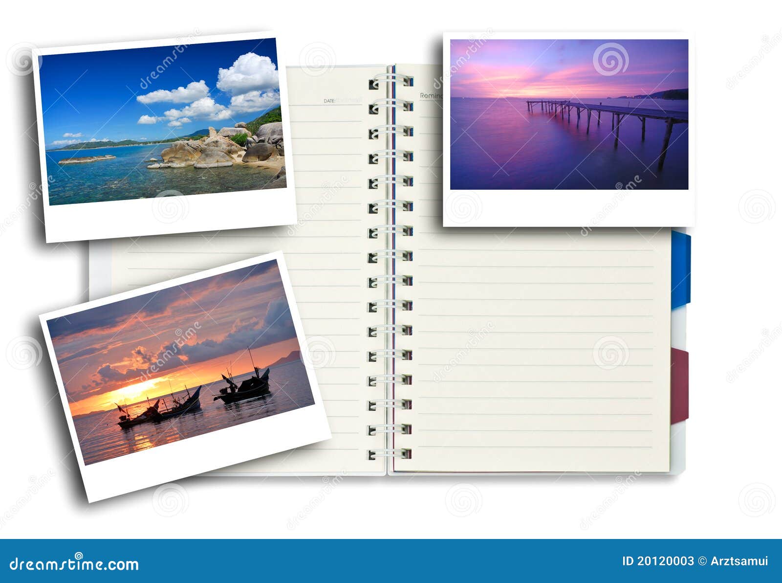 Photo frames on note pad stock image. Image of isolated - 20120003