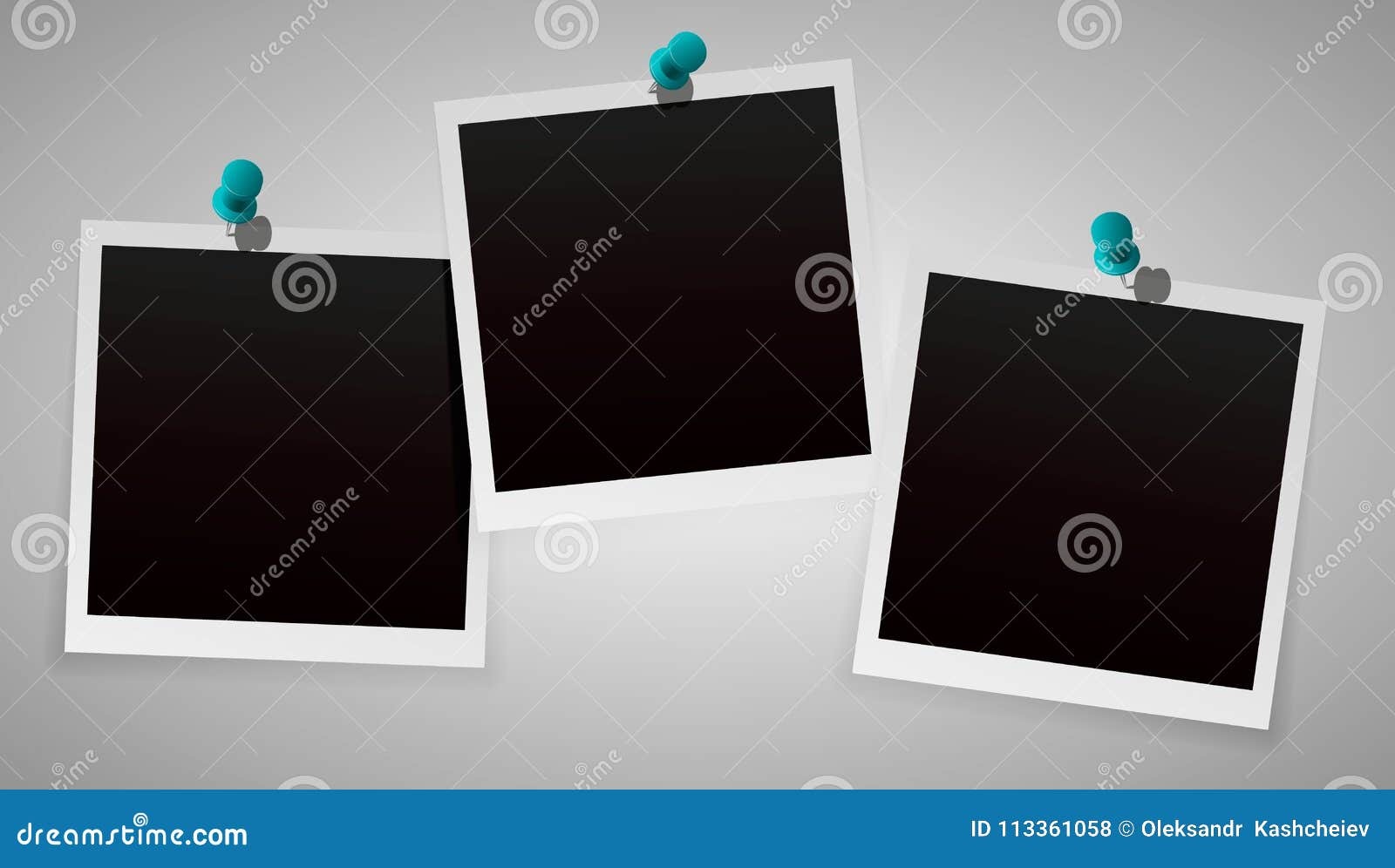 Photo Frames with Pin Isolated on Background. Vector EPS 10 Stock ...