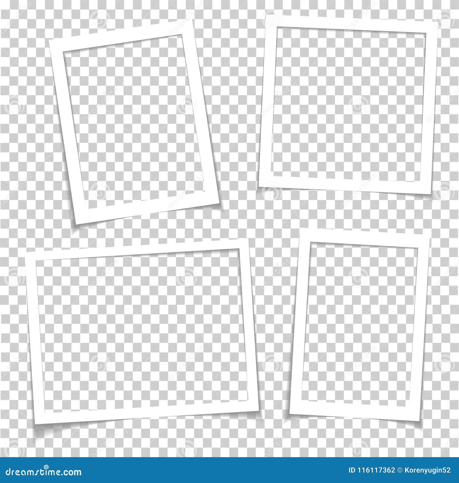 Photo Frames with Realistic Drop Shadow Vector Effect Isolated. Stock ...