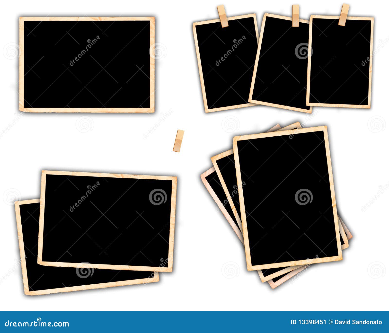 Photo Frames Scanned from Original Old Photos Stock Illustration ...