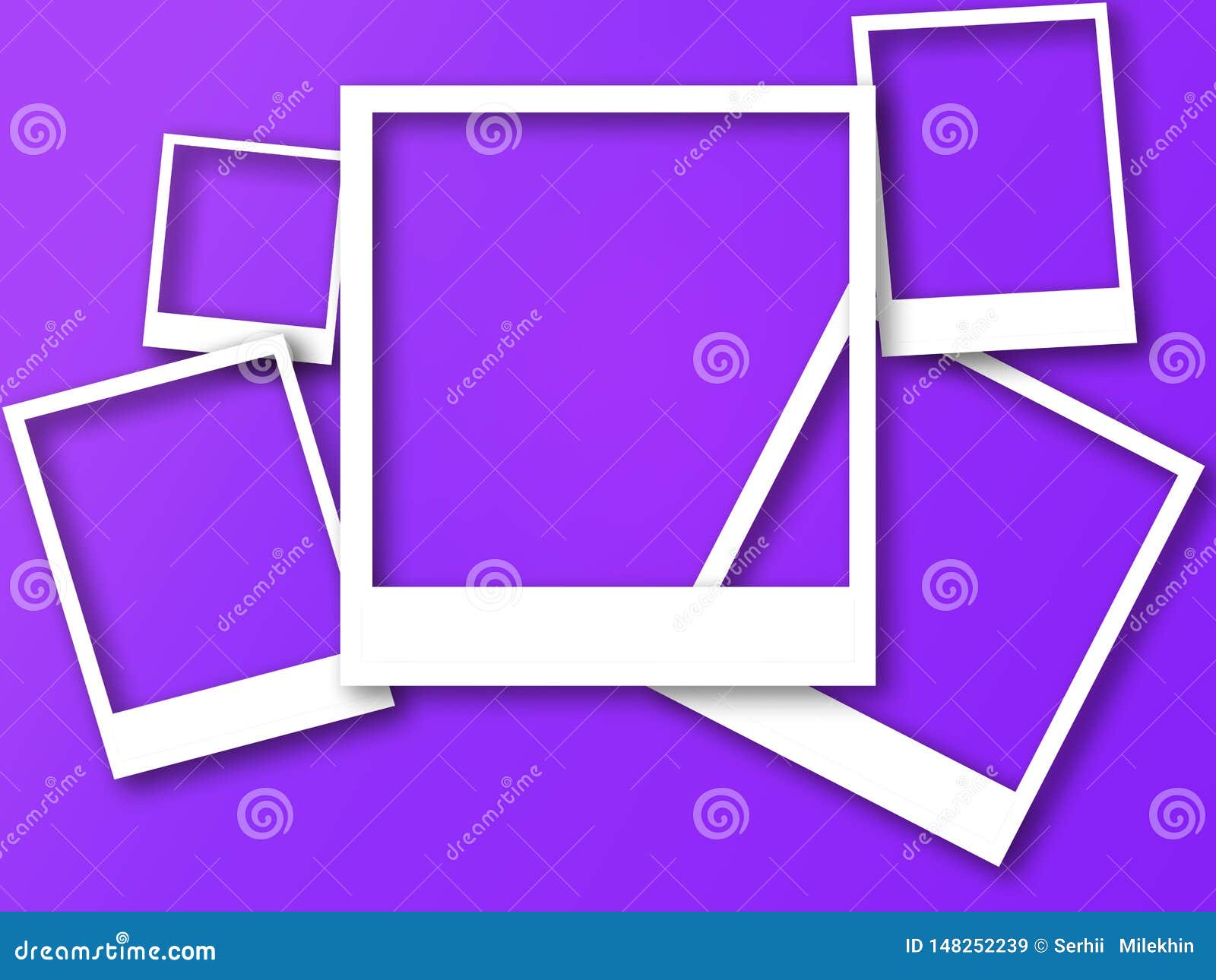 Photo Frames with Space for Text and Soft Shadow Stock Illustration ...
