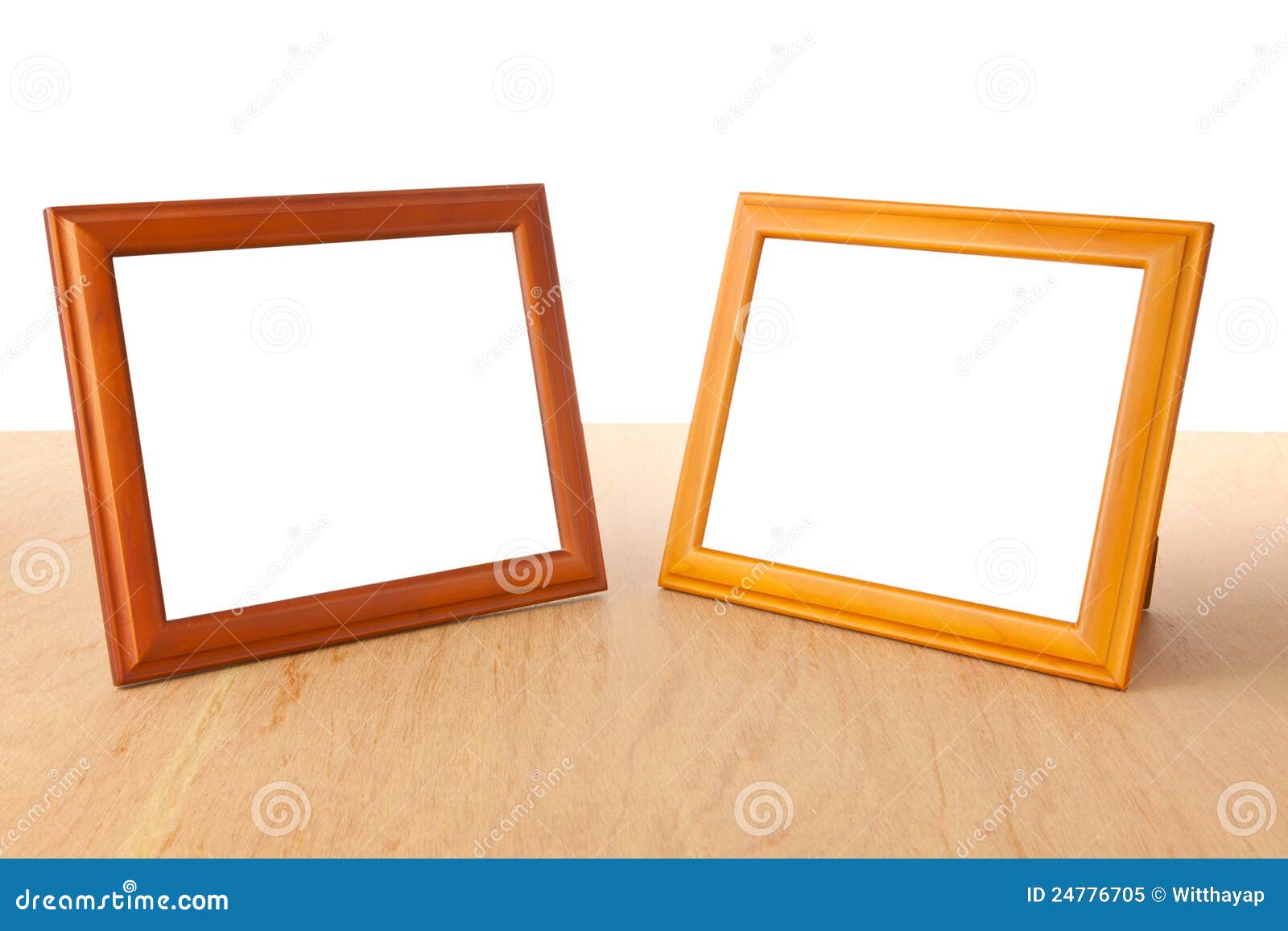 Photo frames on the table stock image. Image of room - 24776705