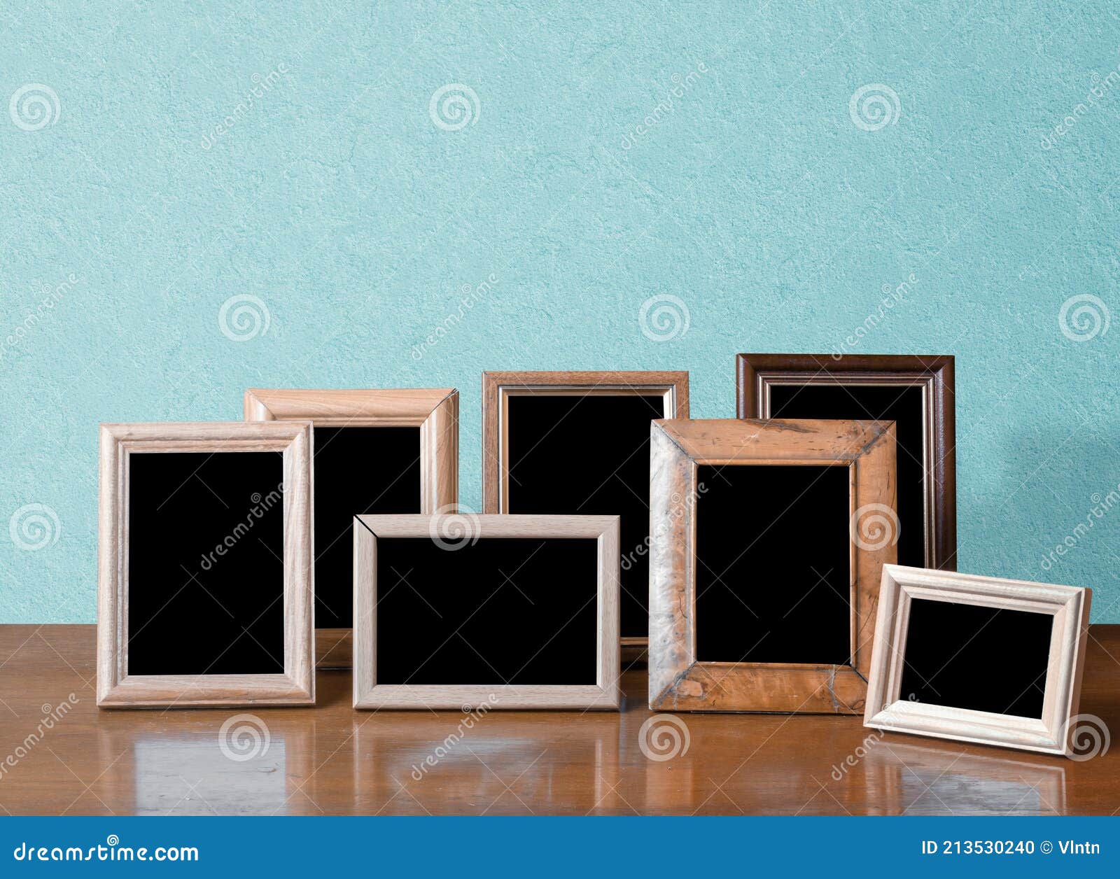 Photo frames on table stock photo. Image of space, design - 213530240