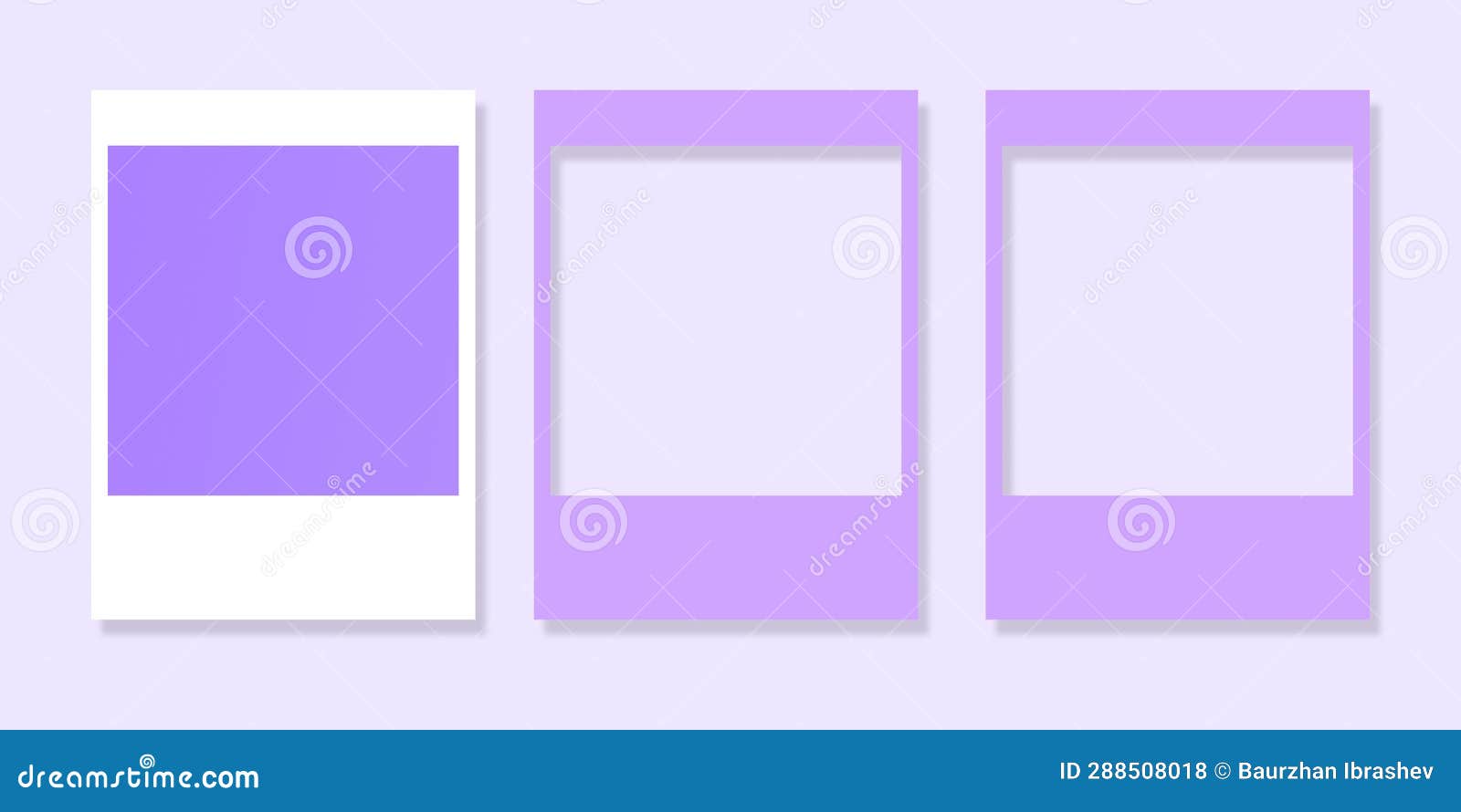 Photo Frames. Frames Template, Isolated on Violet Background Stock ...
