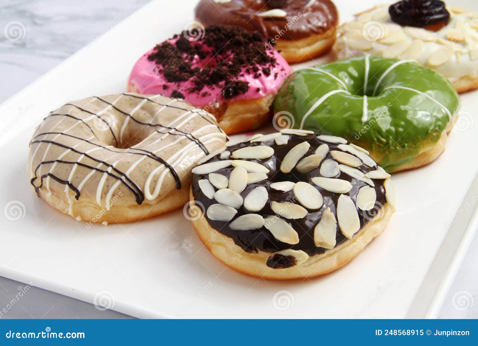 Freshly Made Assorted Flavored Donuts Stock Image - Image of menu ...
