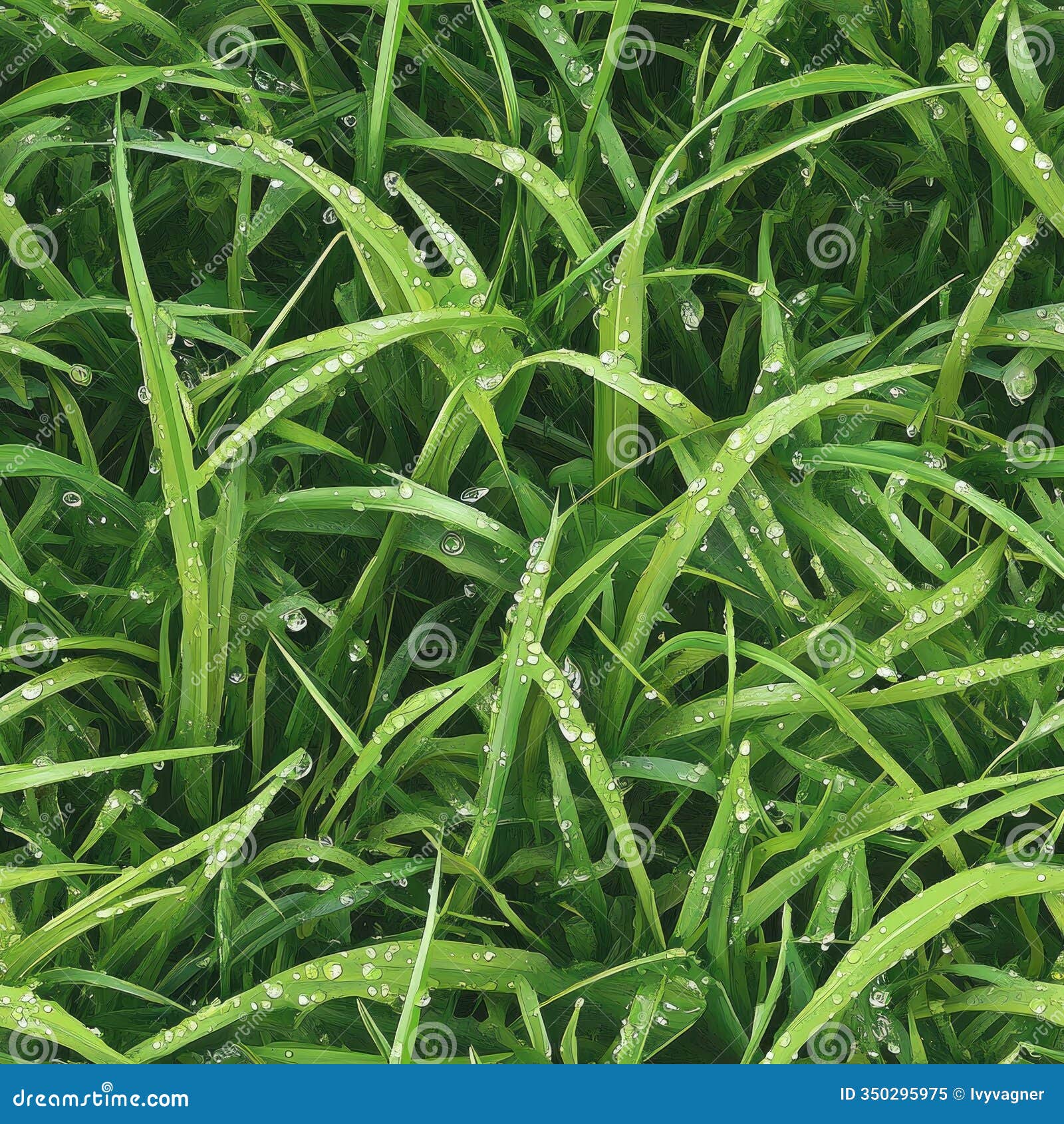 Photo of Freshly Watered Grass, Seamless Texture, with Small Dew Drops ...