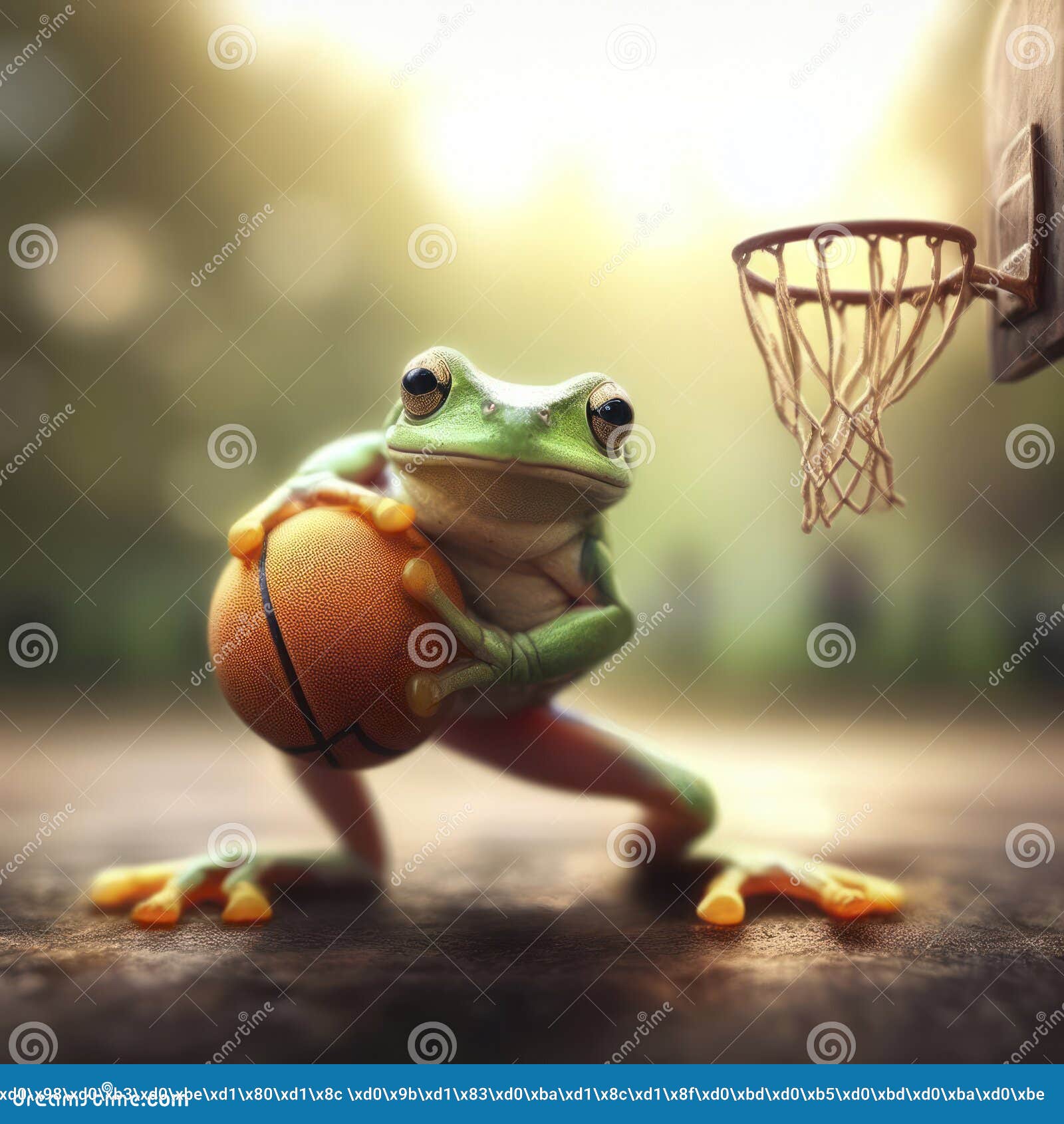 Photo of a Frog Playing Basketball. Ai Generative Stock Illustration ...