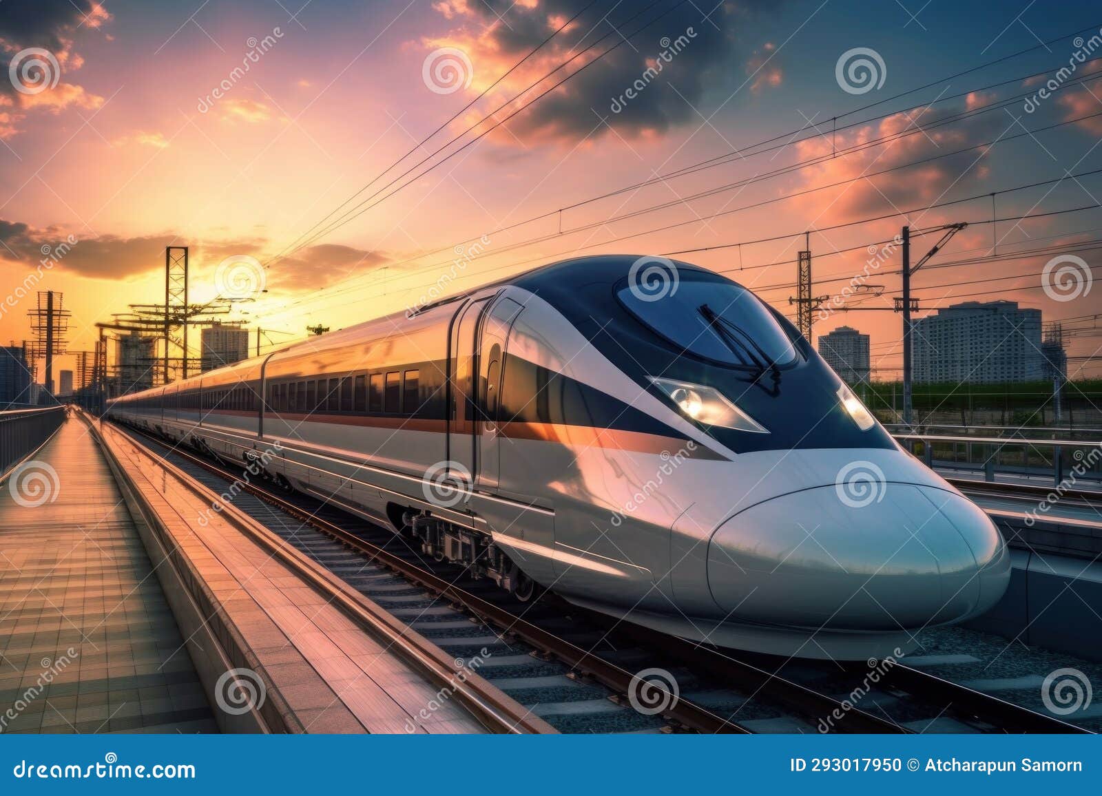Photo of Futuristic and Modern Bullet Train Concept Stock Photo - Image ...