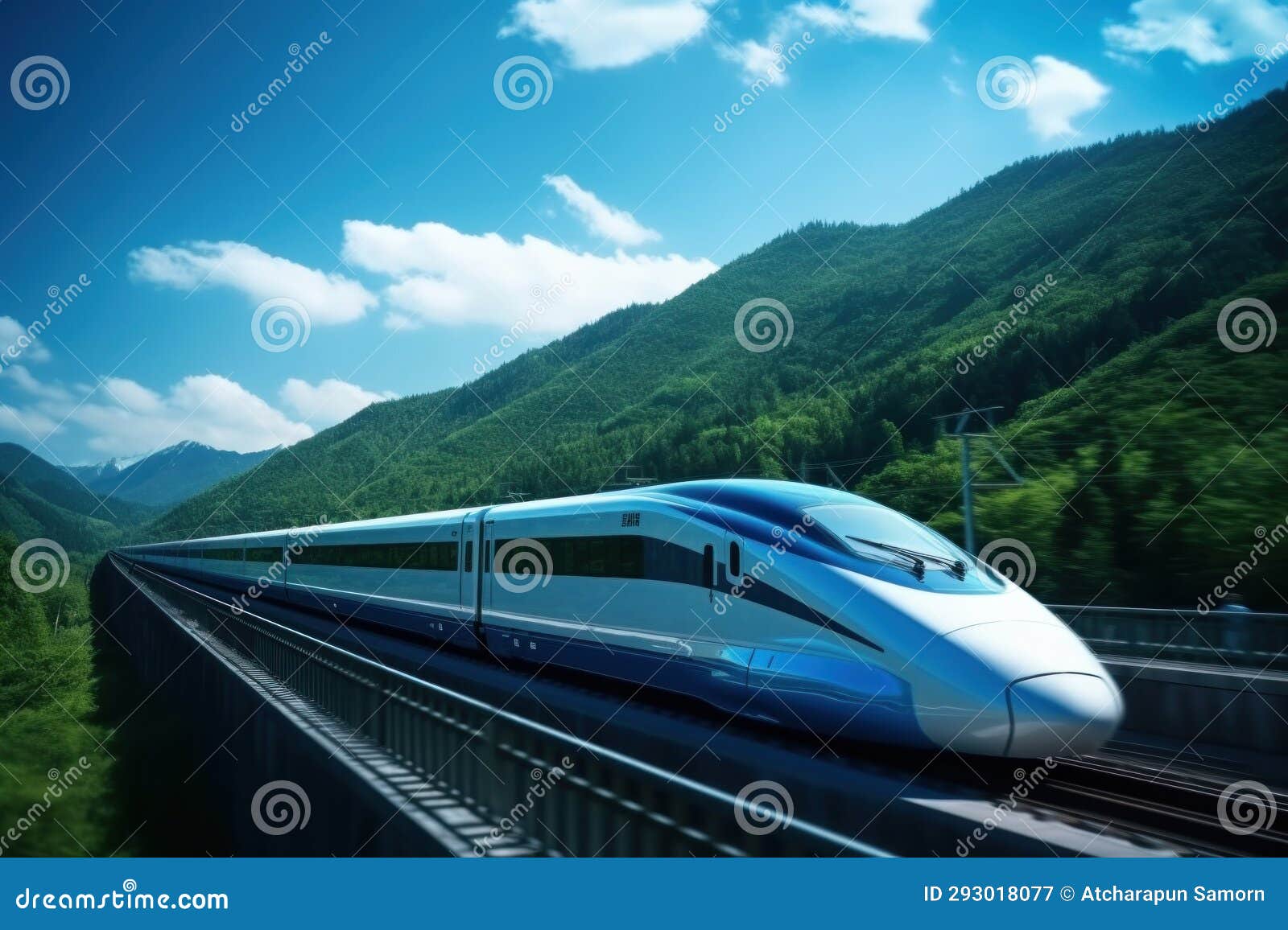Photo of Futuristic and Modern Bullet Train Concept Stock Illustration ...