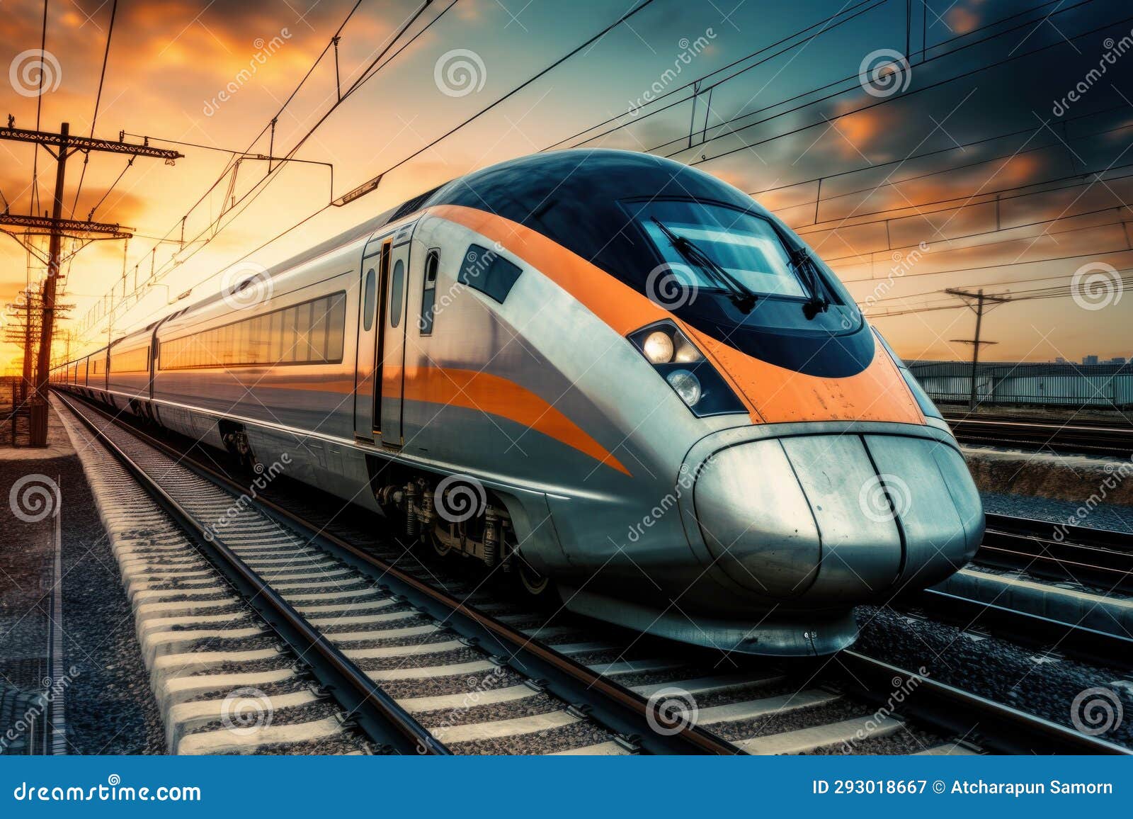 Photo of Futuristic and Modern Bullet Train Concept Stock Illustration ...