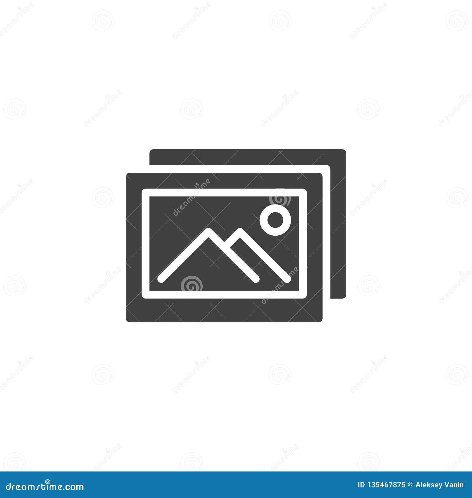 Photo gallery vector icon stock vector. Illustration of frame - 135467875