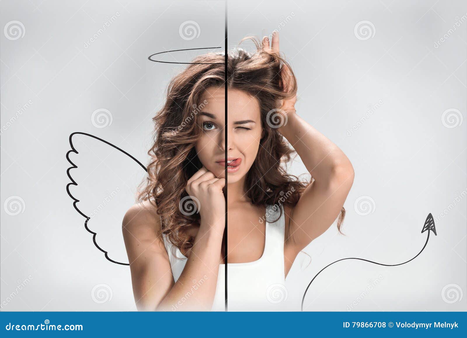 Photo of the Girl with a Different Emotions on Face Stock Photo - Image ...