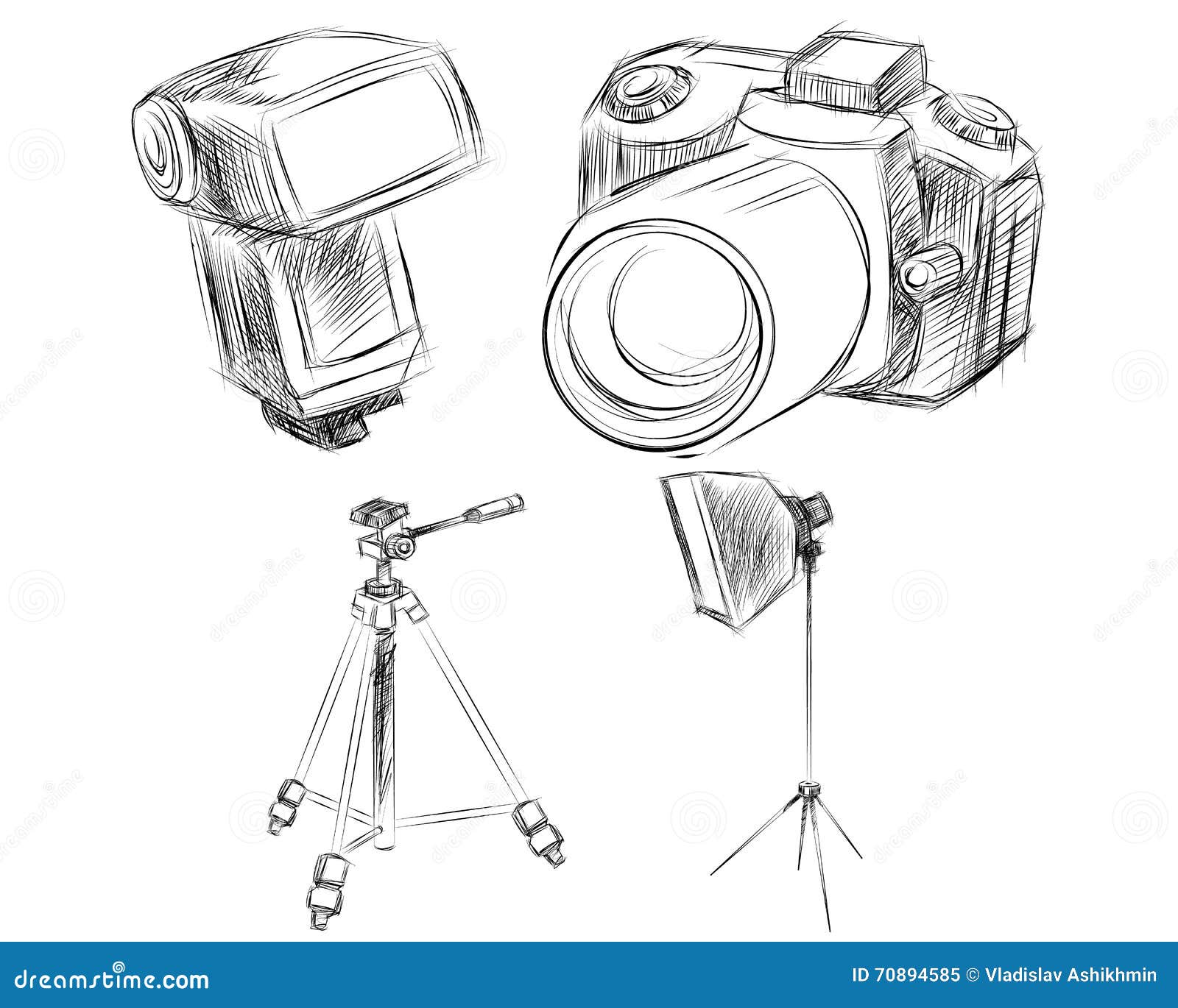 Photo goods set stock vector. Illustration of softbox - 70894585