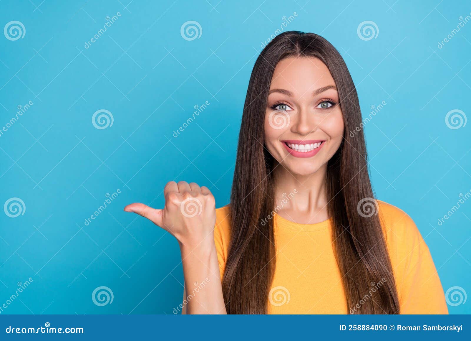 Photo Of Gorgeous Nice Optimistic Woman Straight Hairstyle Wear Yellow