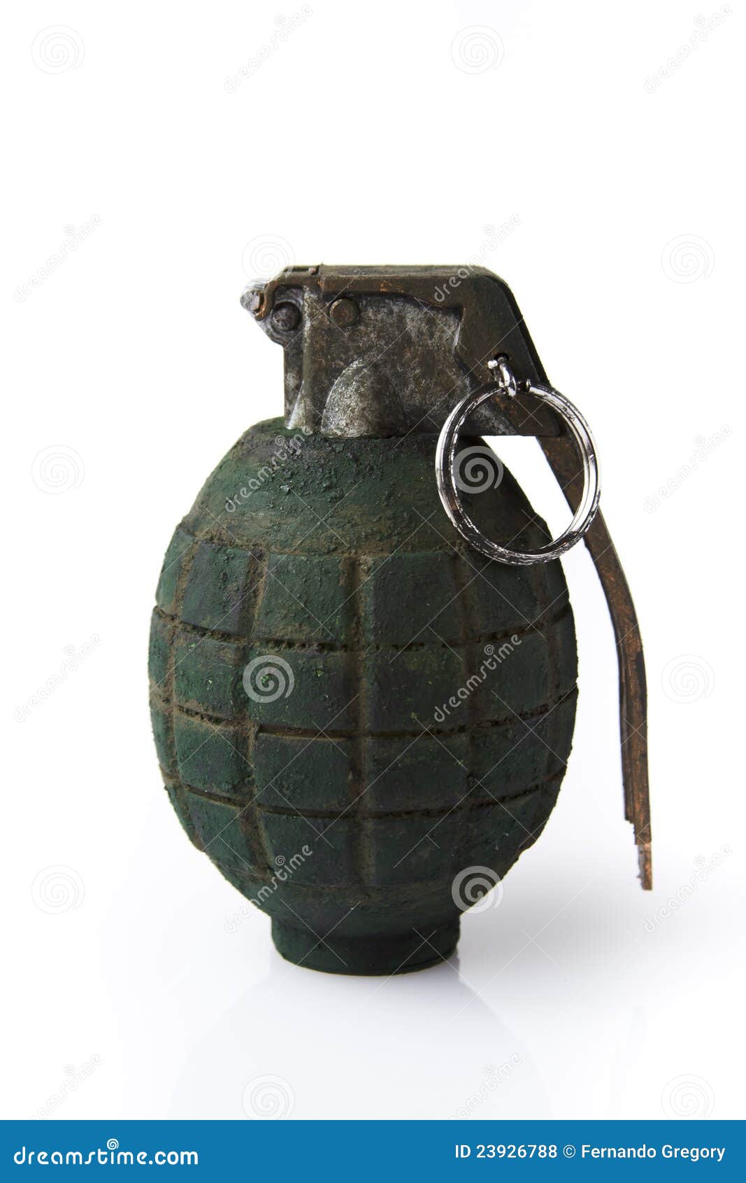 Photo of Green Grenade on White Stock Photo - Image of danger, forces ...