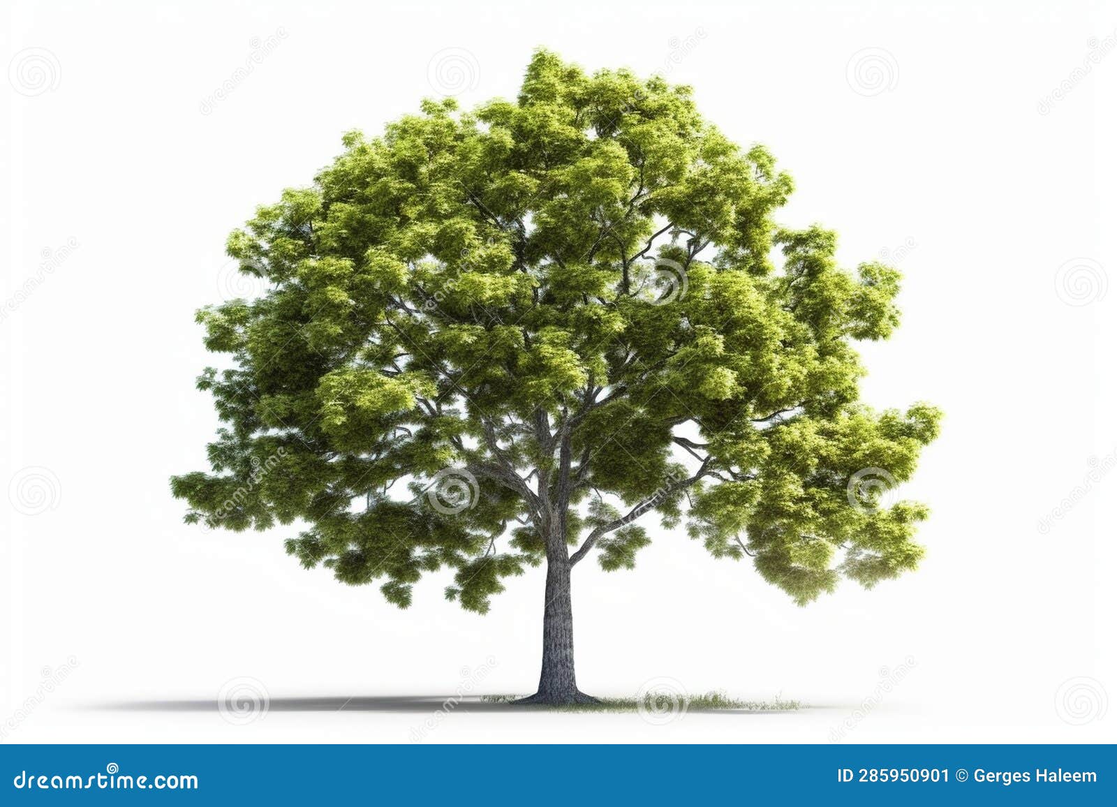 Photo Green Tree on a White Background Stock Illustration ...