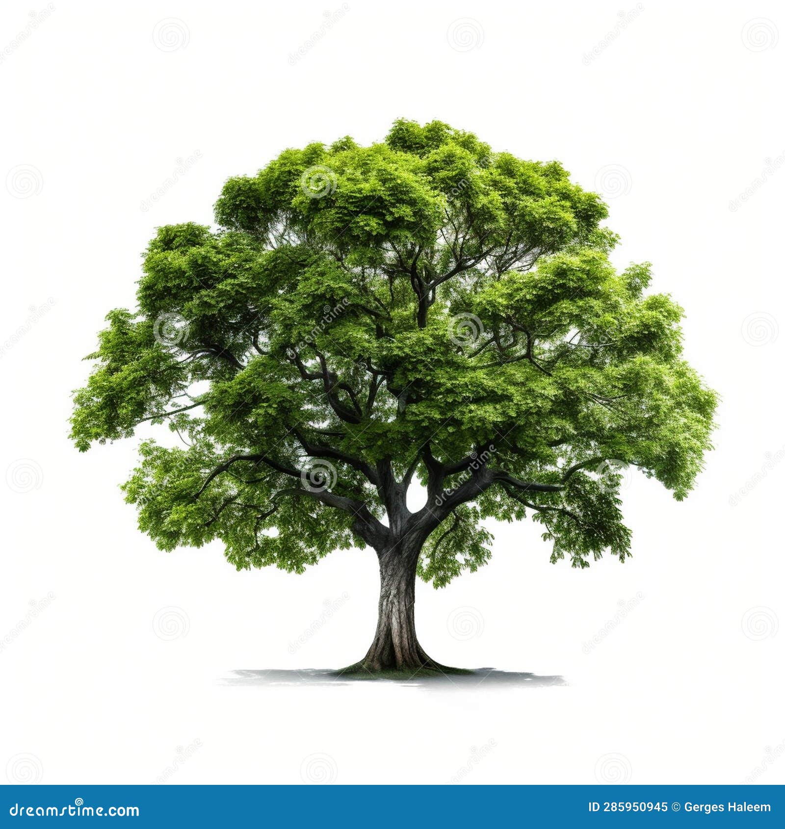 Photo Green Tree on a White Background Stock Illustration ...
