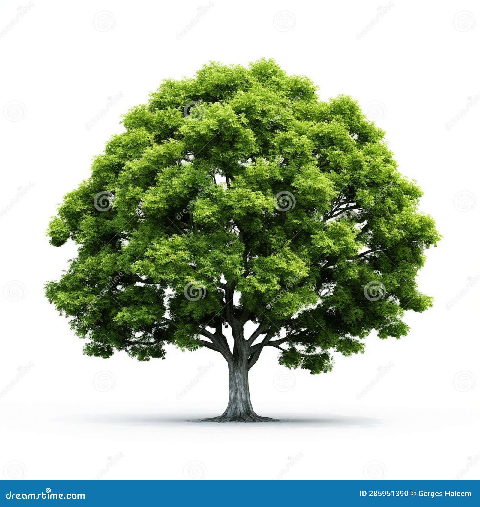 Photo Green Tree on a White Background Stock Illustration ...