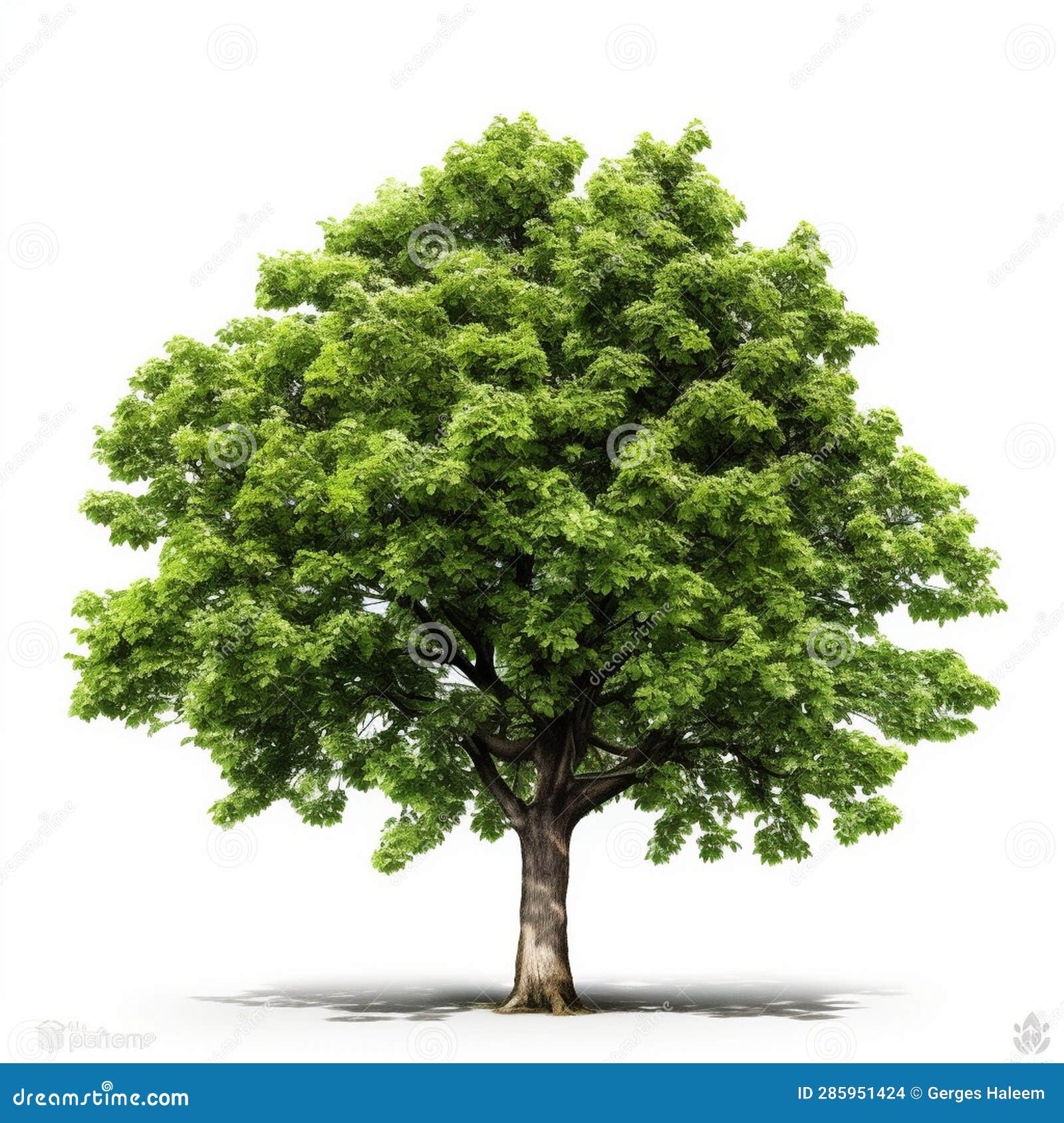 Photo Green Tree on a White Background Stock Illustration ...