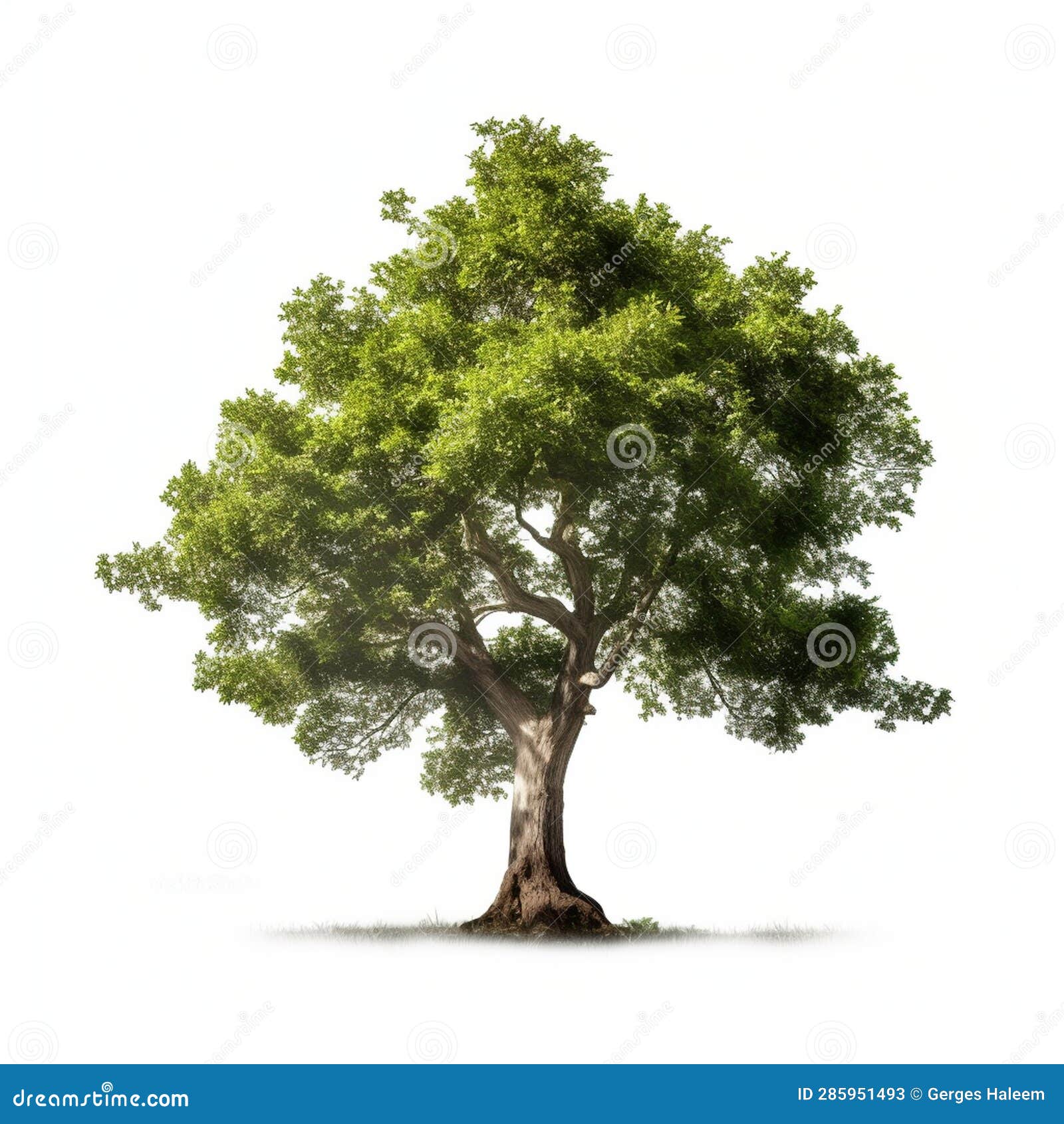 Photo Green Tree on a White Background Stock Illustration ...