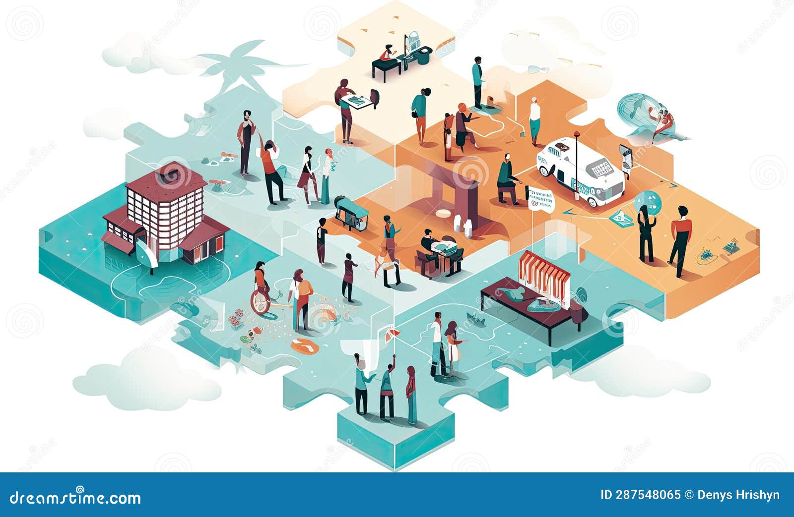 Photo of a Group of People Solving a Challenging Puzzle Together Stock ...