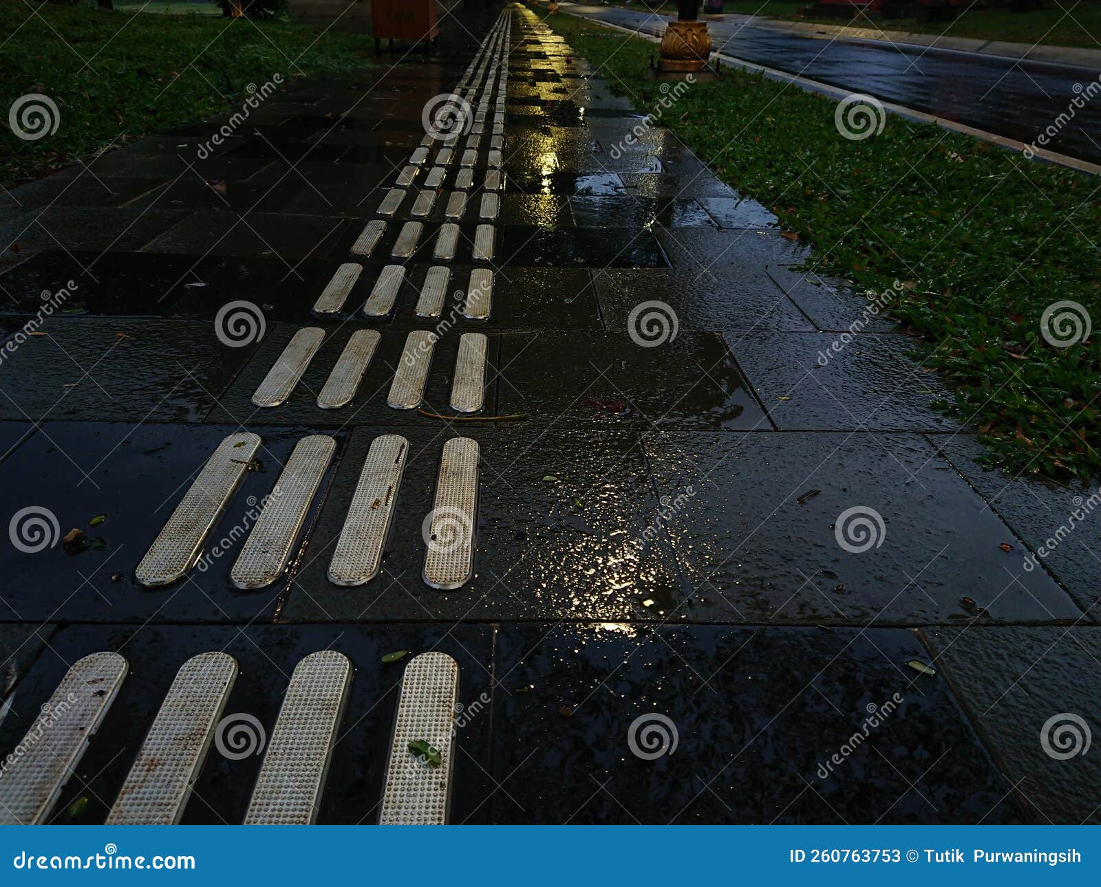 Guidance Blind at Foot Path in the Evening after Rain Stock Image ...