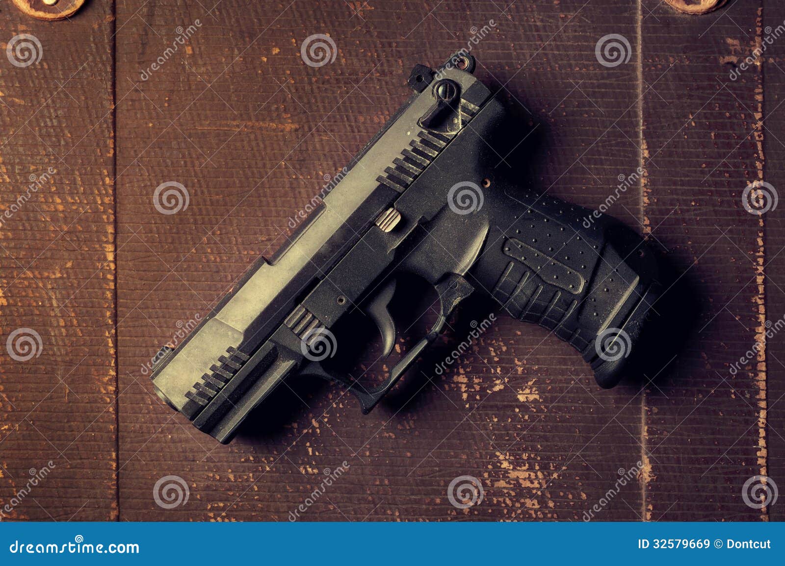 A Photo of a Gun on a Grunge Surface Stock Image - Image of police ...