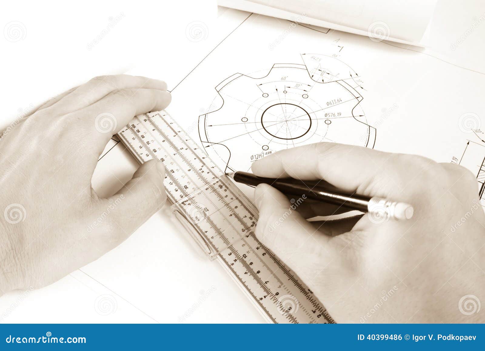 Photo Hands Design Engineer Stock Photo - Image of size, pencil: 40399486
