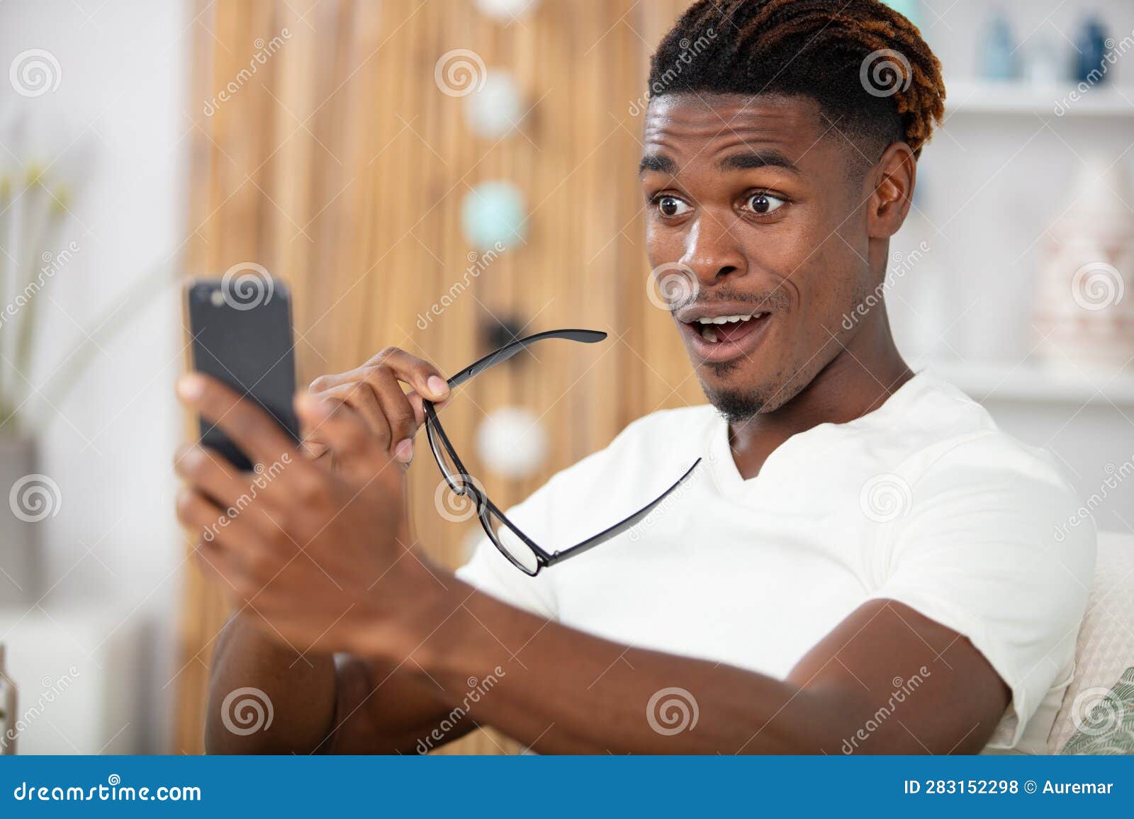 Photo Handsome Satisfied Guy Hipster Doing Selfie Stock Photo - Image ...