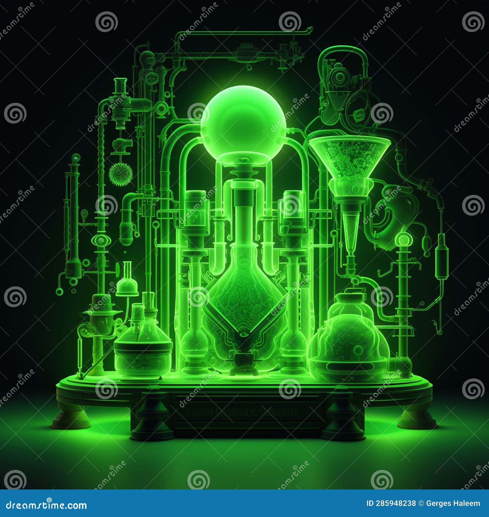 Photo Highttech Plasma Quantum Computer Tube with Glowing Energy Inside ...