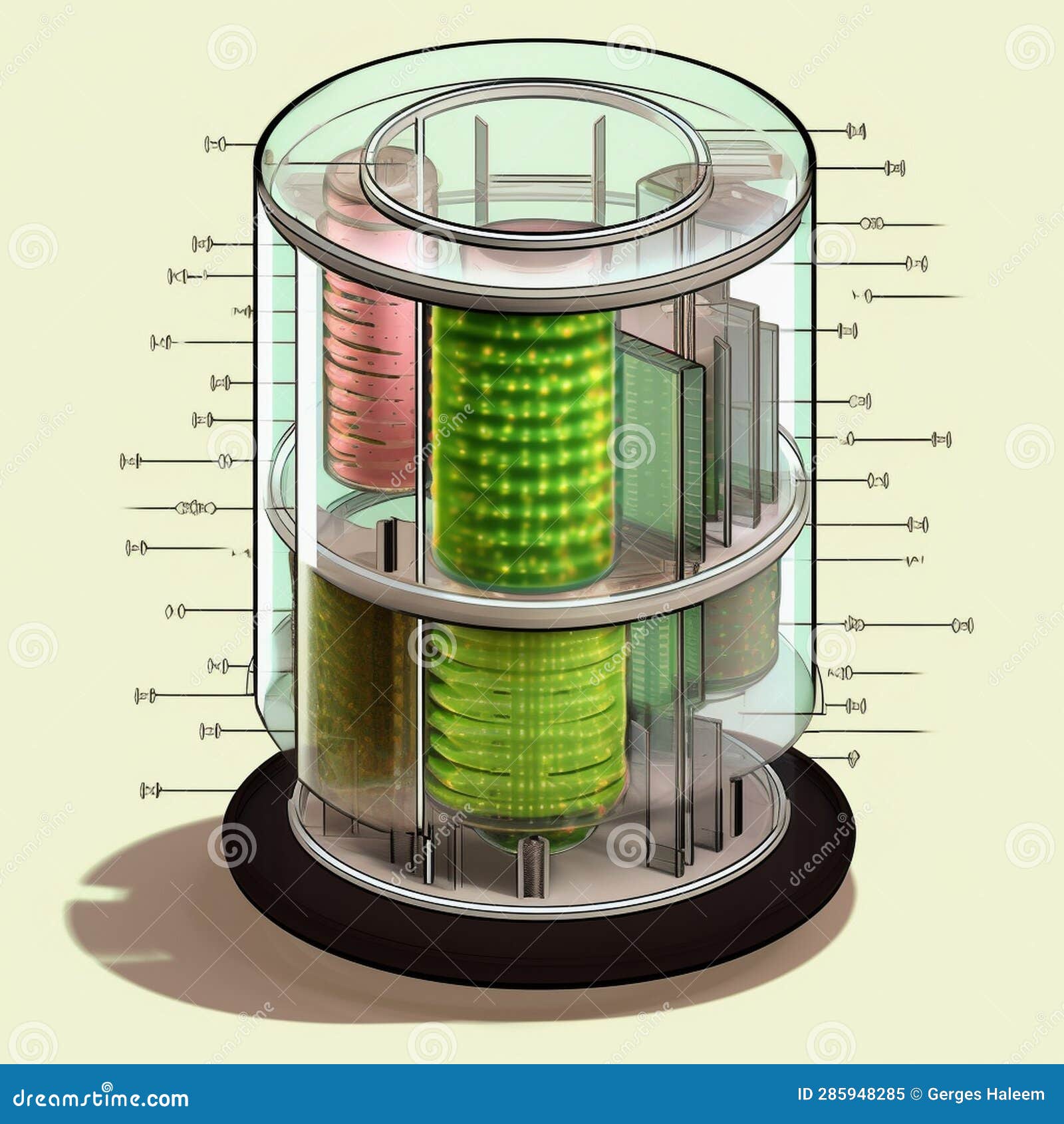 Photo Highttech Plasma Quantum Computer Tube with Glowing Energy Inside ...
