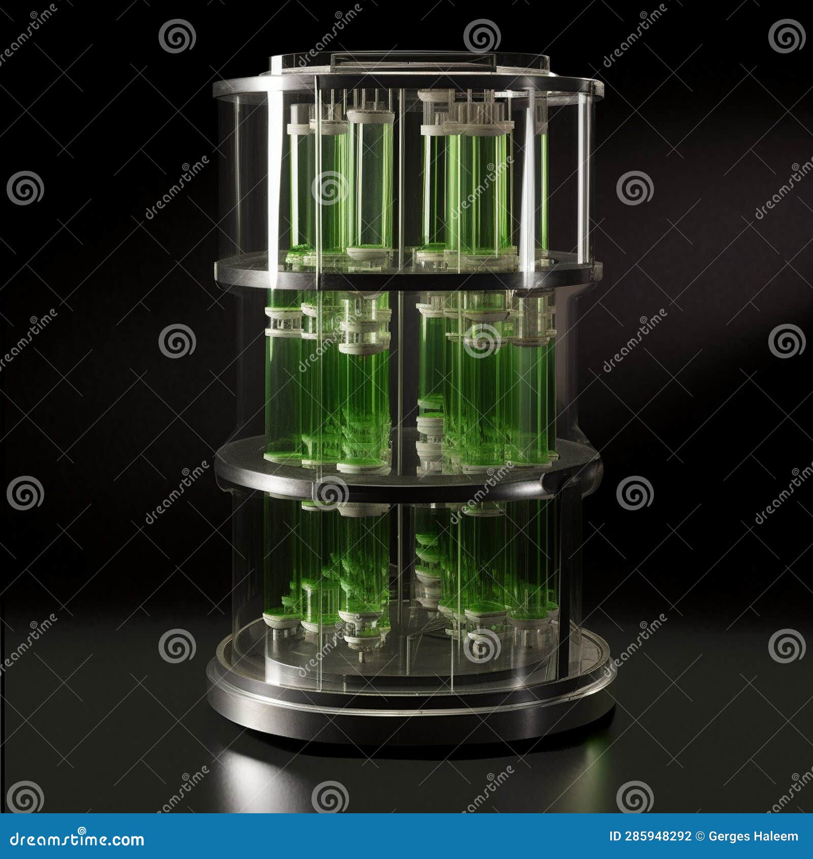 Photo Highttech Plasma Quantum Computer Tube with Glowing Energy Inside ...