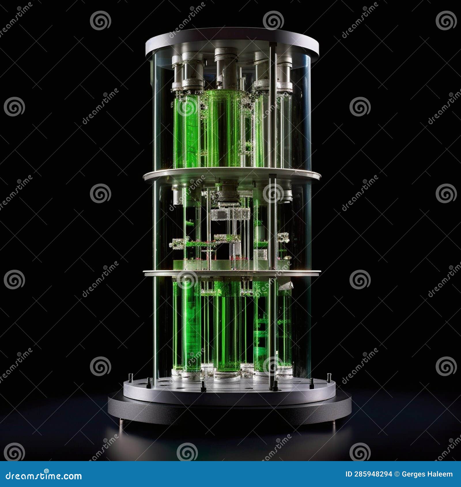 Photo Highttech Plasma Quantum Computer Tube with Glowing Energy Inside ...