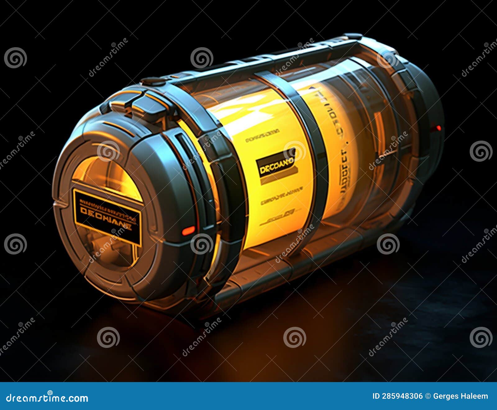 Photo Highttech Plasma Quantum Computer Tube with Glowing Energy Inside ...