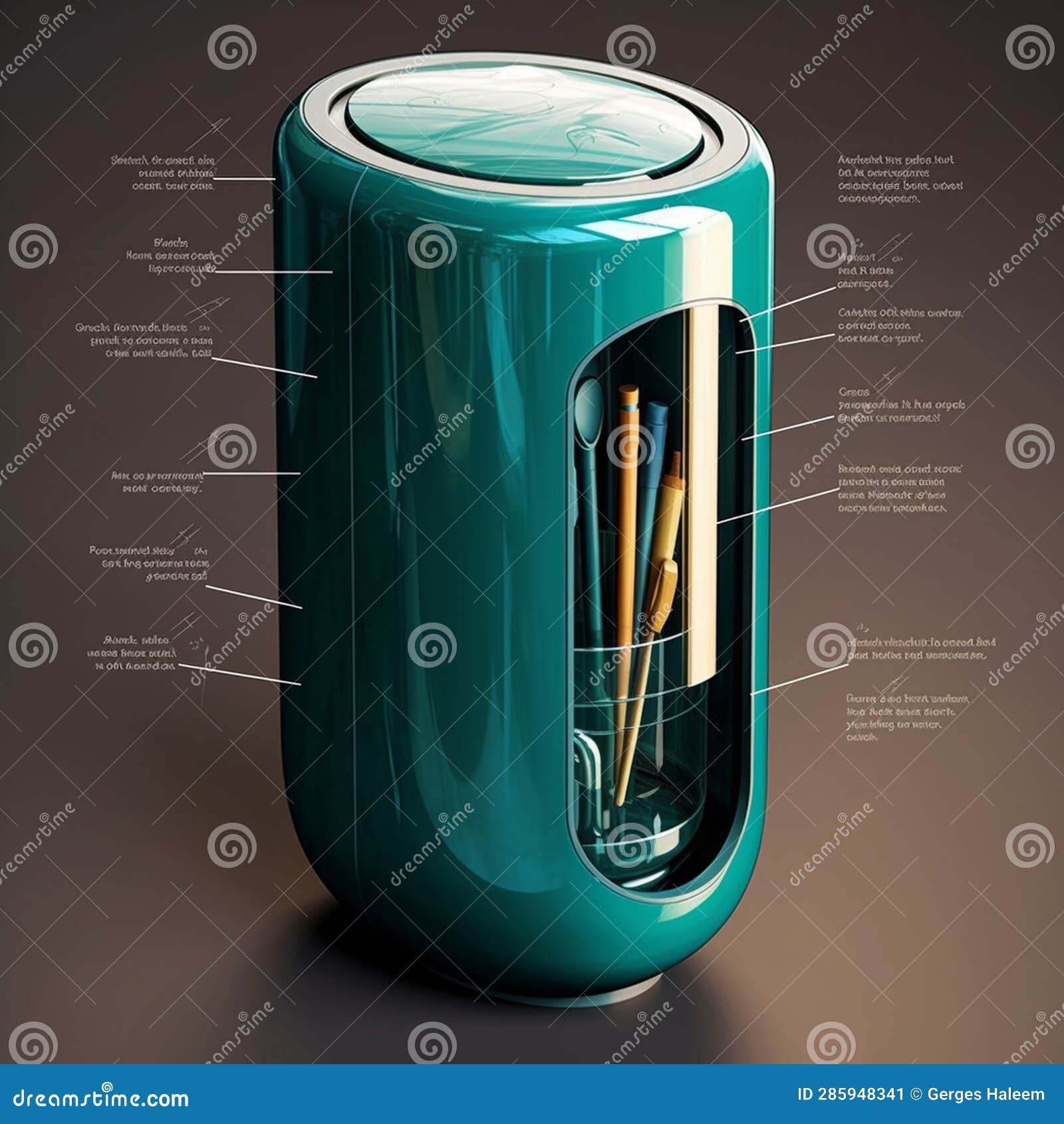 Photo Highttech Plasma Quantum Computer Tube with Glowing Energy Inside ...