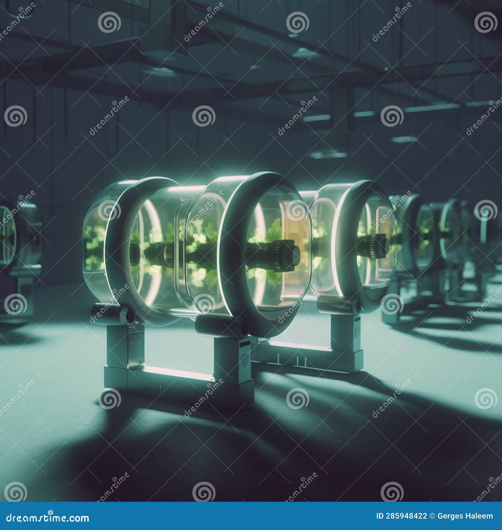 Photo Highttech Plasma Quantum Computer Tube with Glowing Energy Inside ...