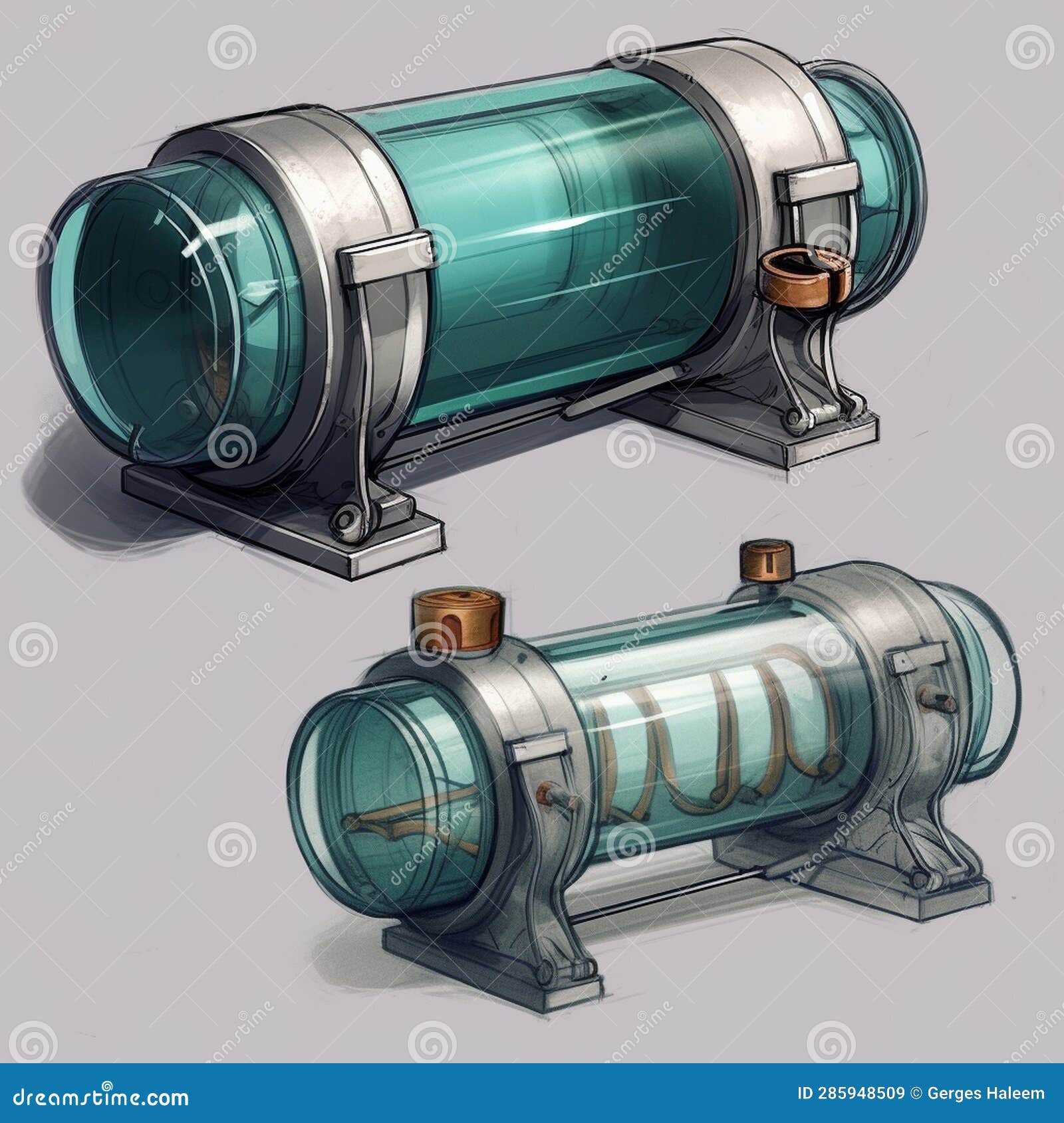Photo Highttech Plasma Quantum Computer Tube with Glowing Energy Inside ...