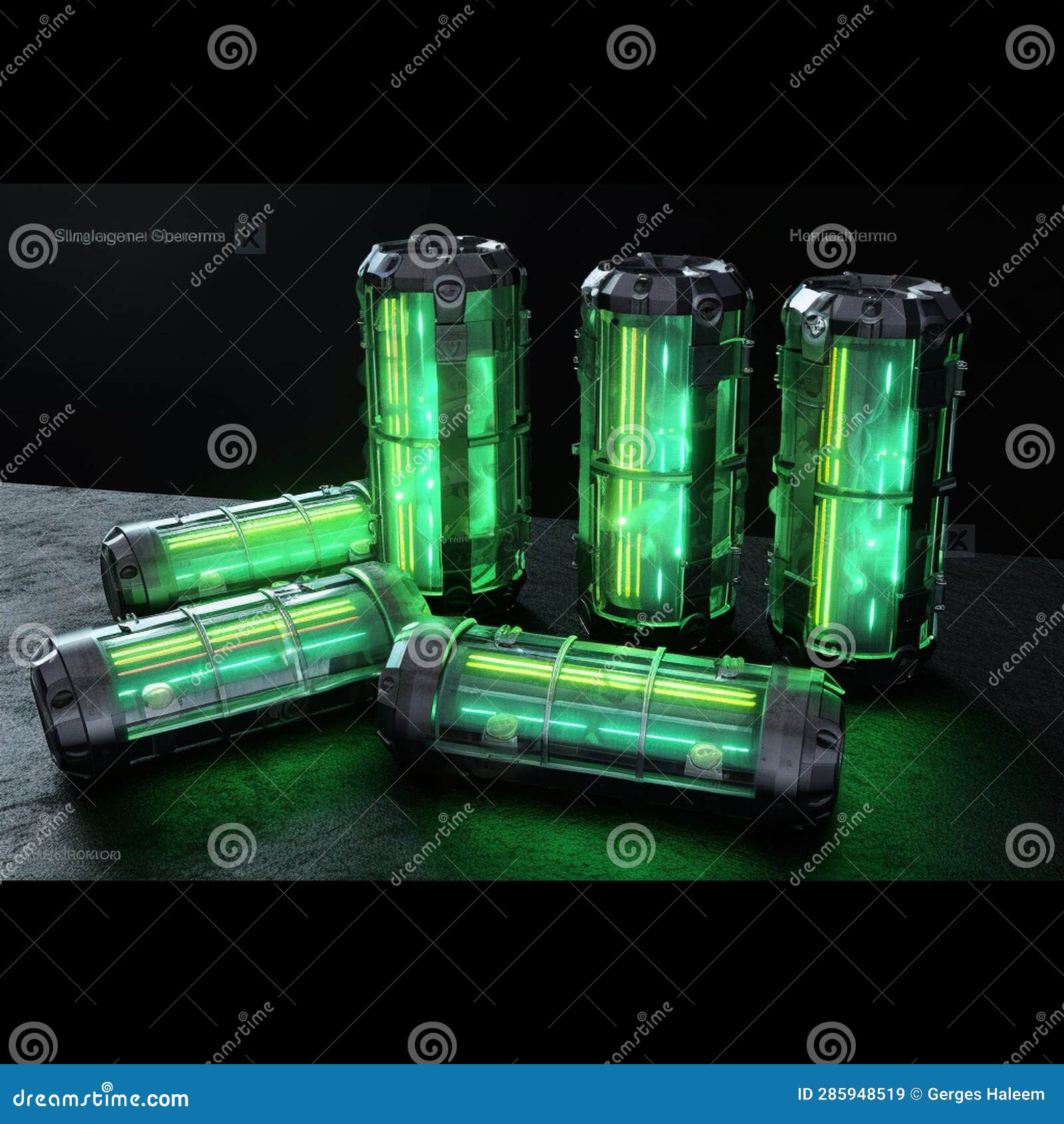 Photo Highttech Plasma Quantum Computer Tube with Glowing Energy Inside ...