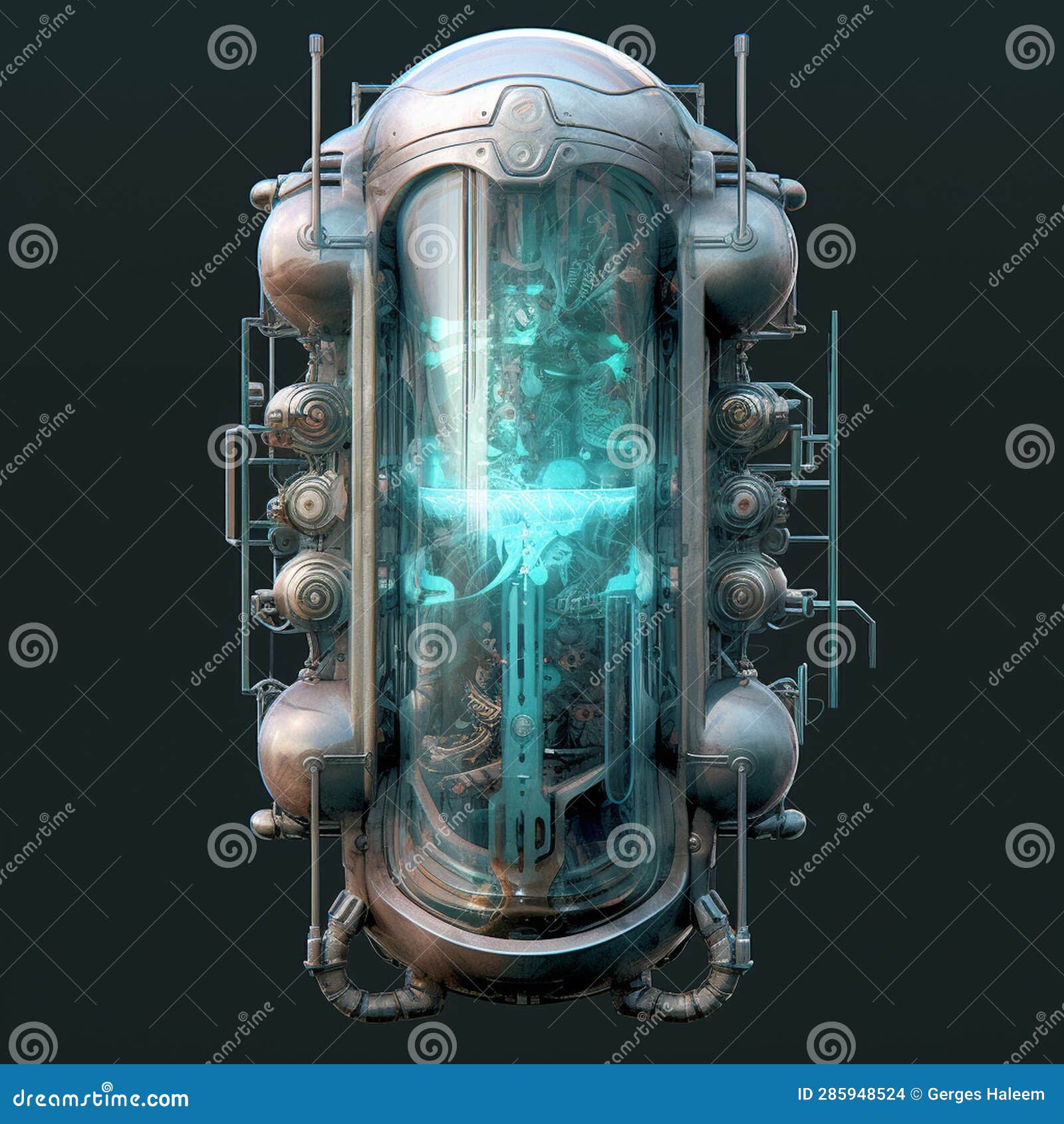 Photo Highttech Plasma Quantum Computer Tube with Glowing Energy Inside ...