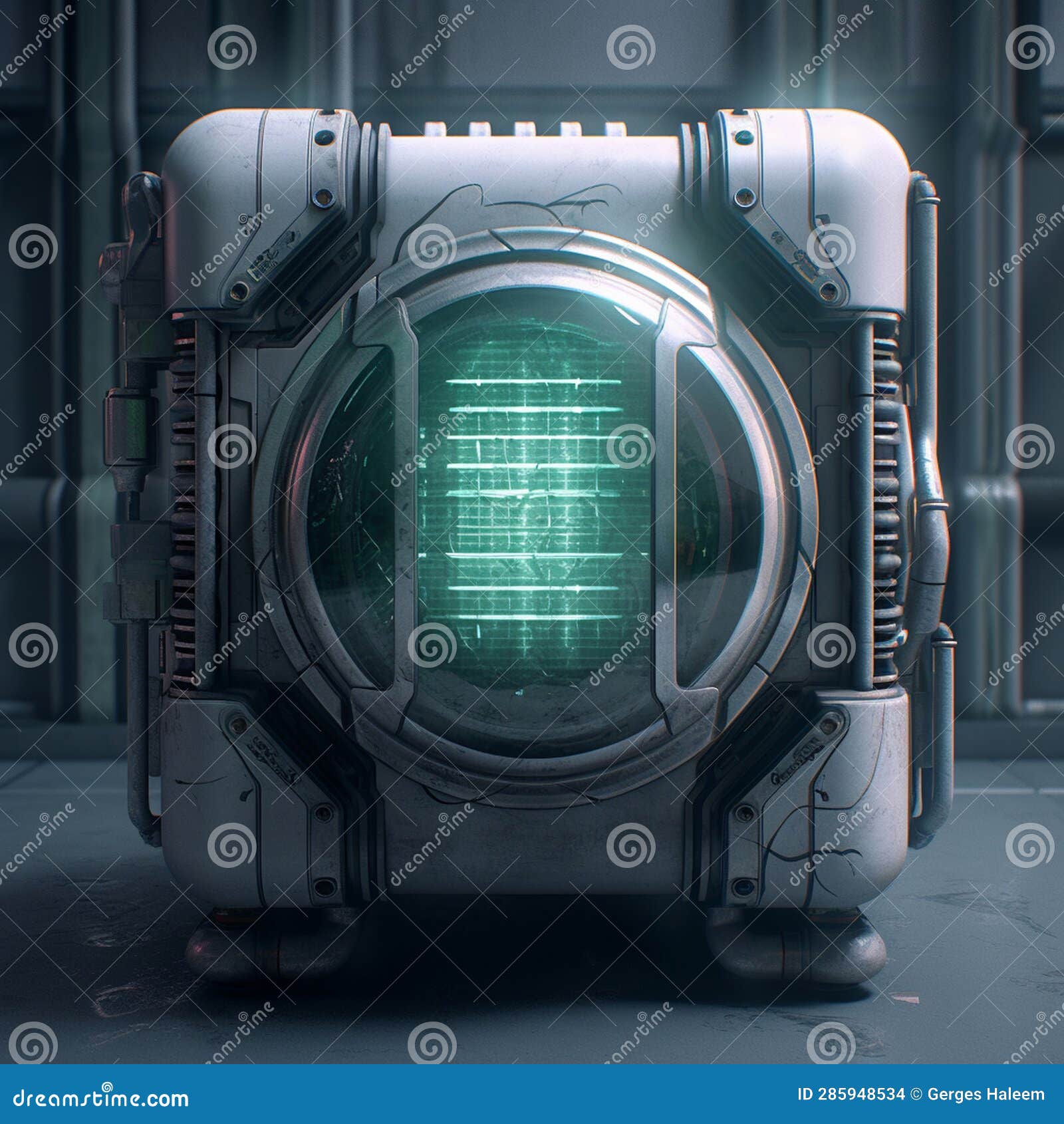 Photo Highttech Plasma Quantum Computer Tube with Glowing Energy Inside ...