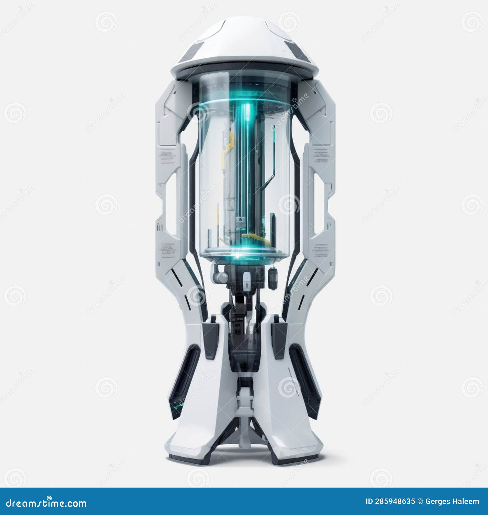 Photo Highttech Plasma Quantum Computer Tube with Glowing Energy Inside ...