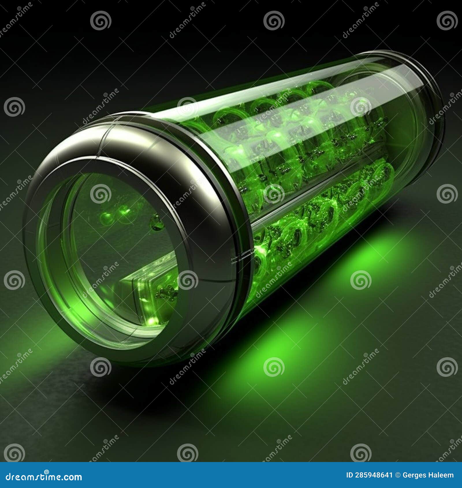 Photo Highttech Plasma Quantum Computer Tube with Glowing Energy Inside ...