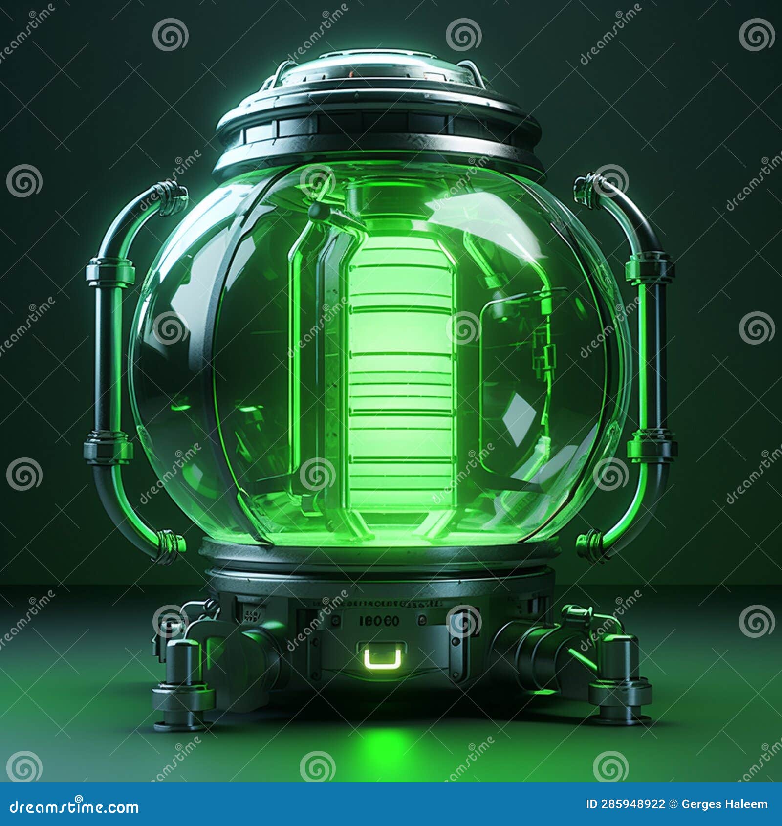 Photo Highttech Plasma Quantum Computer Tube With Glowing Energy Inside ...