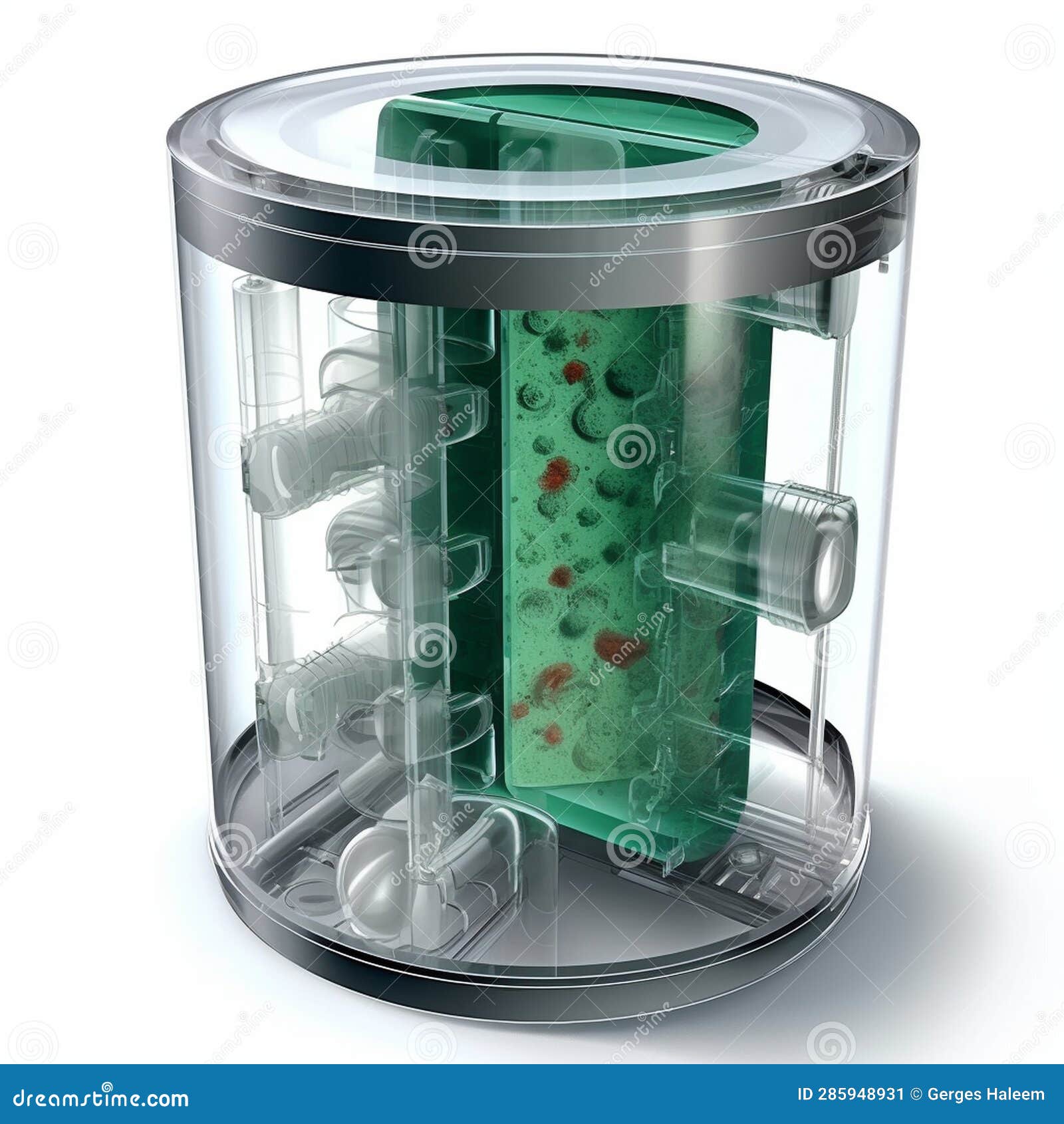 Photo Highttech Plasma Quantum Computer Tube With Glowing Energy Inside ...