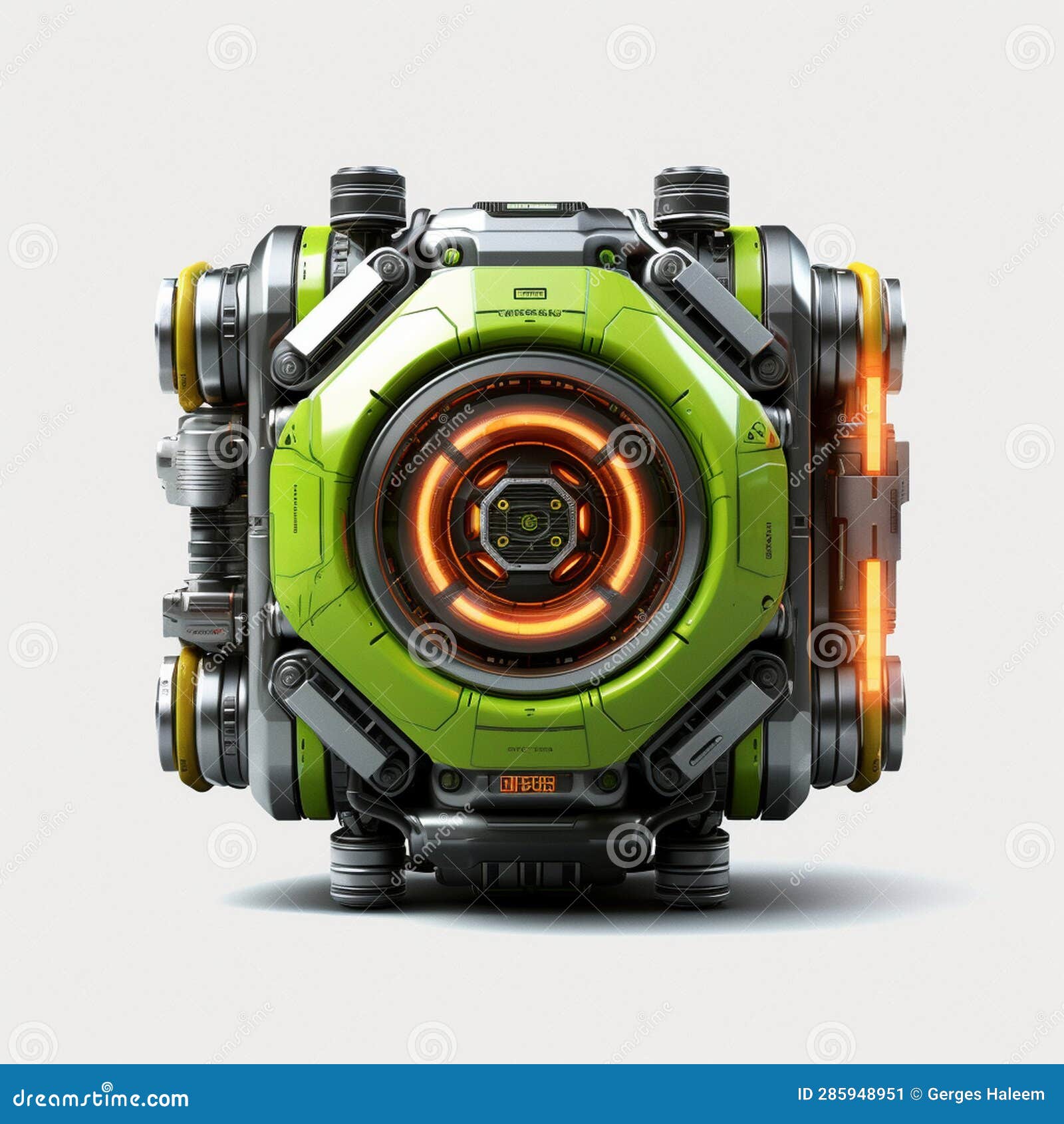 Photo Highttech Plasma Quantum Computer Tube With Glowing Energy Inside ...