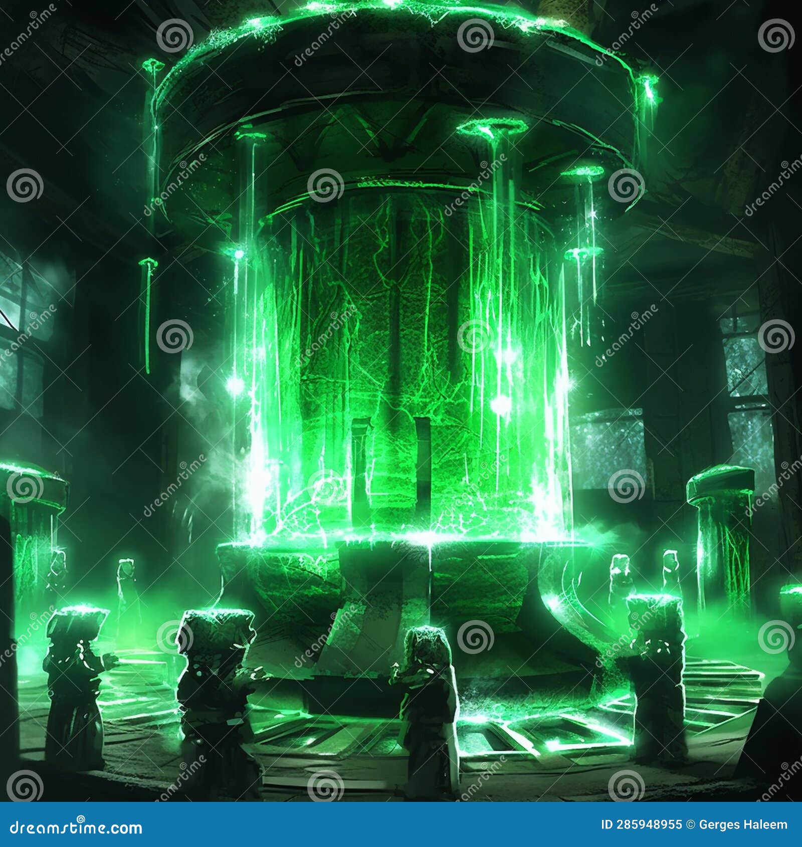 Photo Highttech Plasma Quantum Computer Tube With Glowing Energy Inside ...