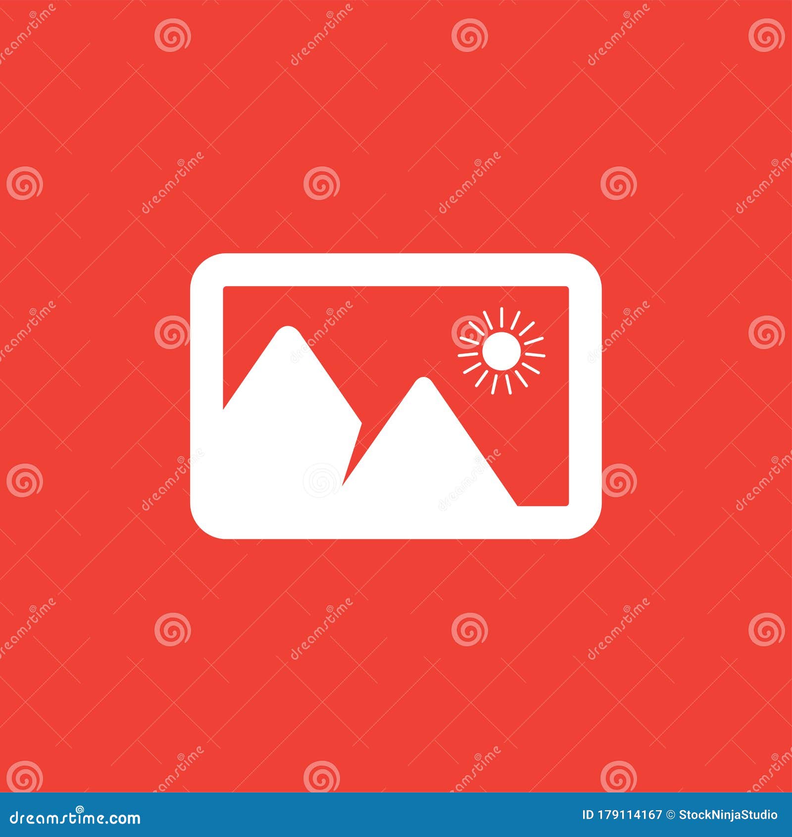 Photo Icon on Red Background. Red Flat Style Vector Illustration Stock ...
