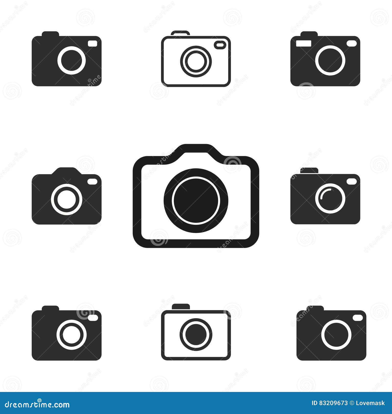 Photo icon set. stock vector. Illustration of abstract - 83209673